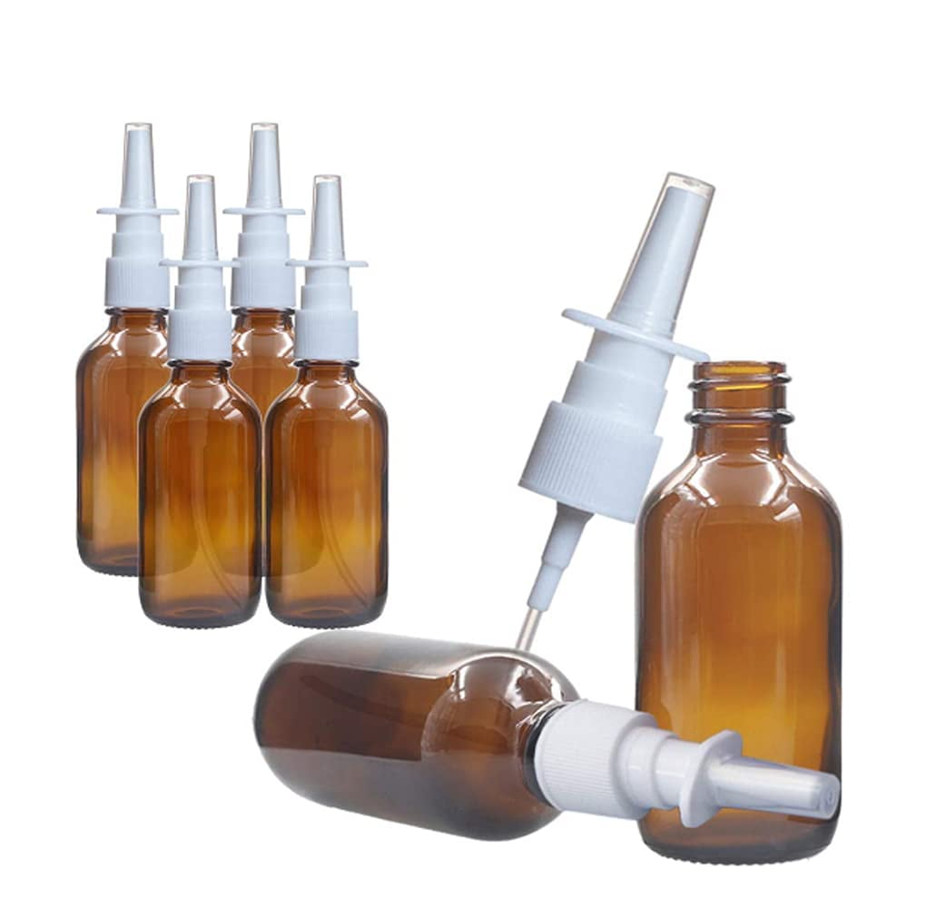 fourthline 6PCS 1Oz 30ML Empty Refillable Amber Glass Nasal Spray ...