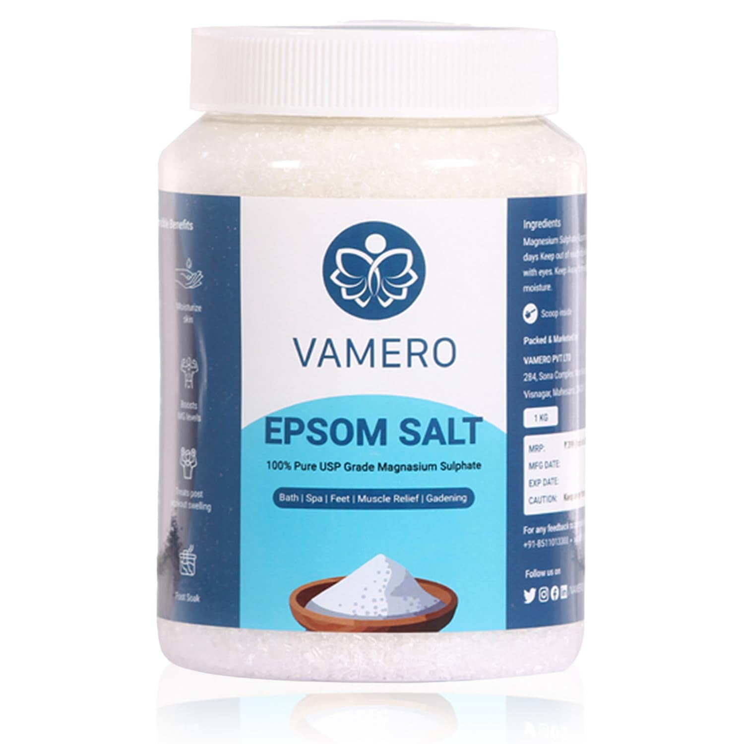 fourthline Epsom Bath Salt - 100% Pure USP Grade Salt, Relieves Muscle ...