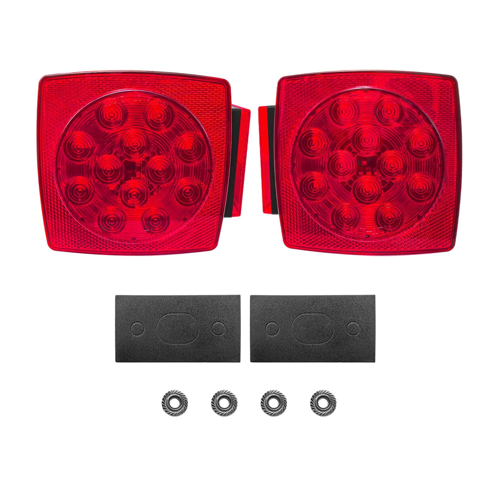 fouwick 12V LED Red Tail Trailer Light, IP68 Waterproof,Submersible ...