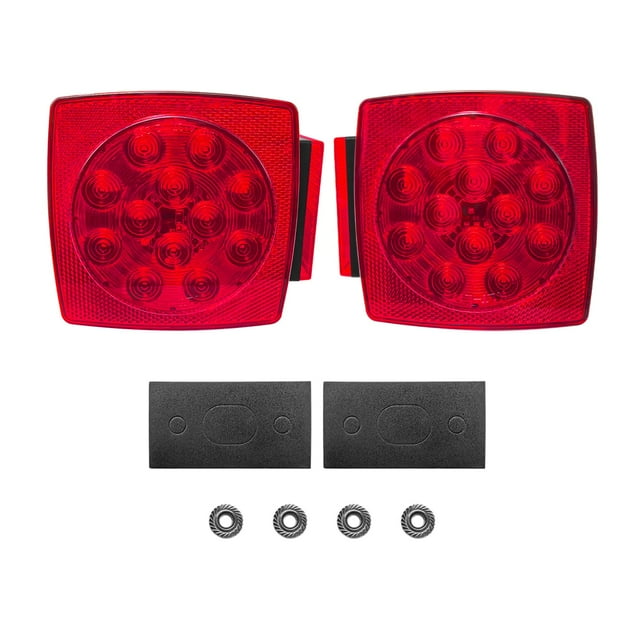 fouwick 12V LED Red Tail Trailer Light, IP68 Waterproof,Submersible ...