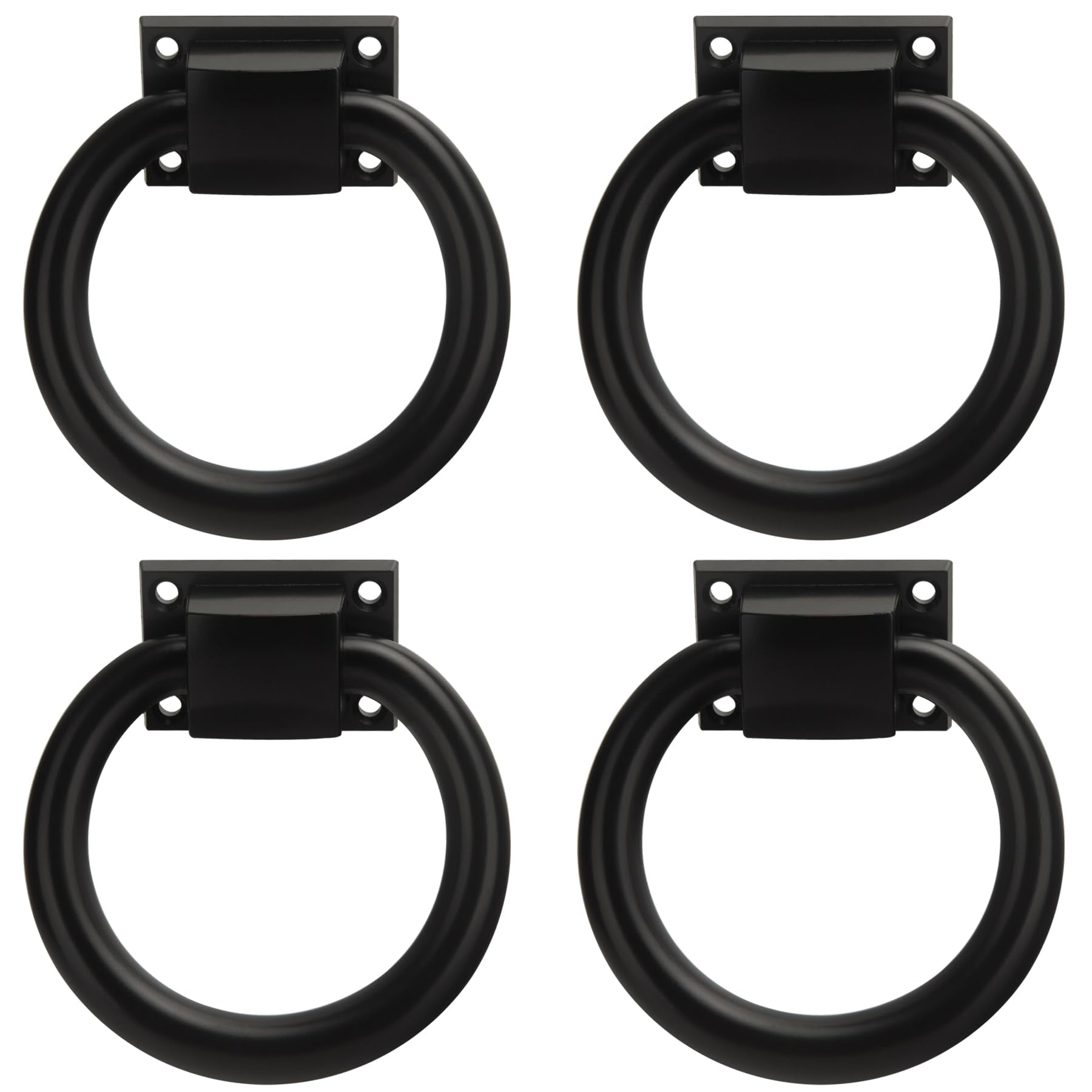 foxwake Matte Black Ring Garage Door Pull 3.9In Metal Sliding Barn Door ...