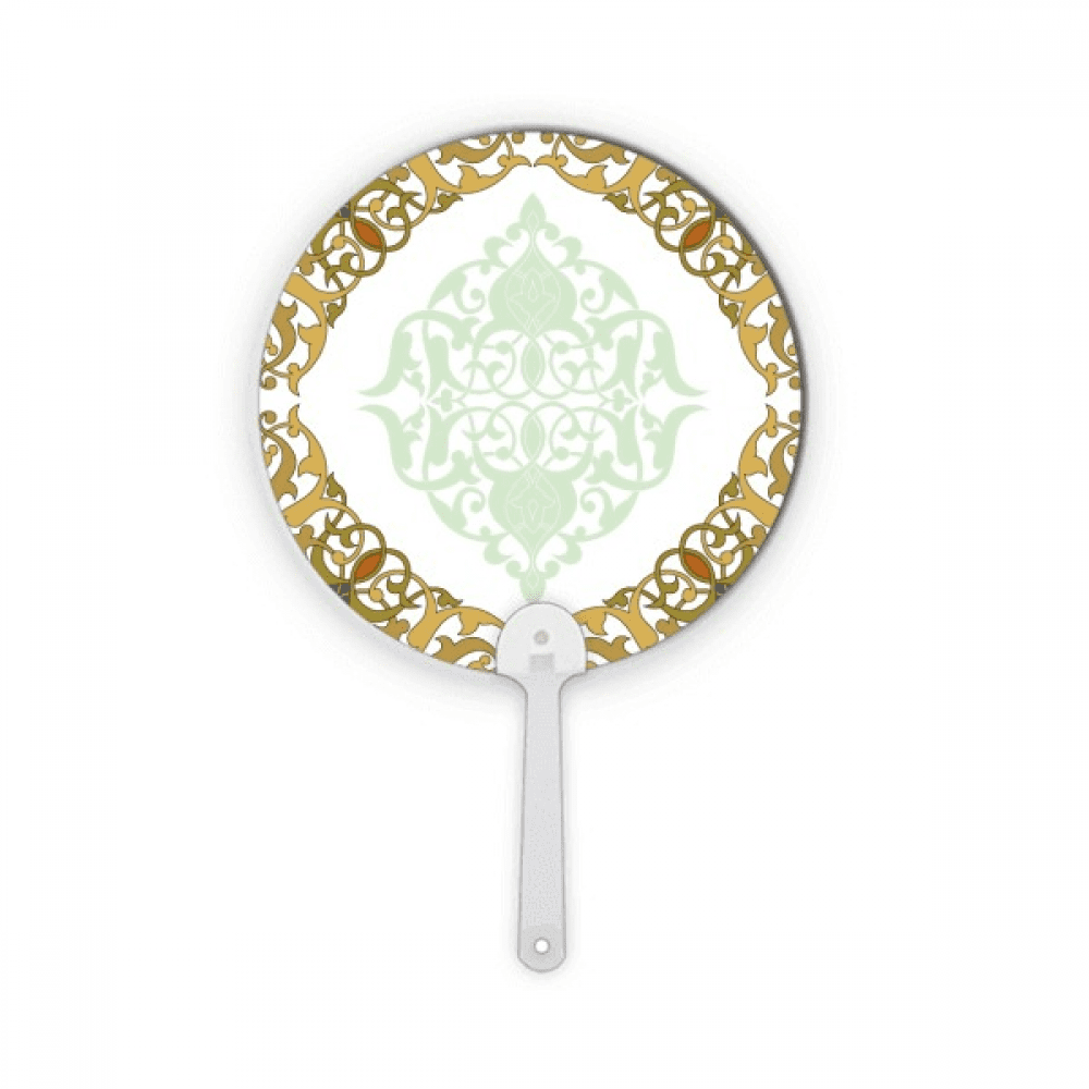 frame baroque modern flower pattern Plastic Round Handheld Fan ...