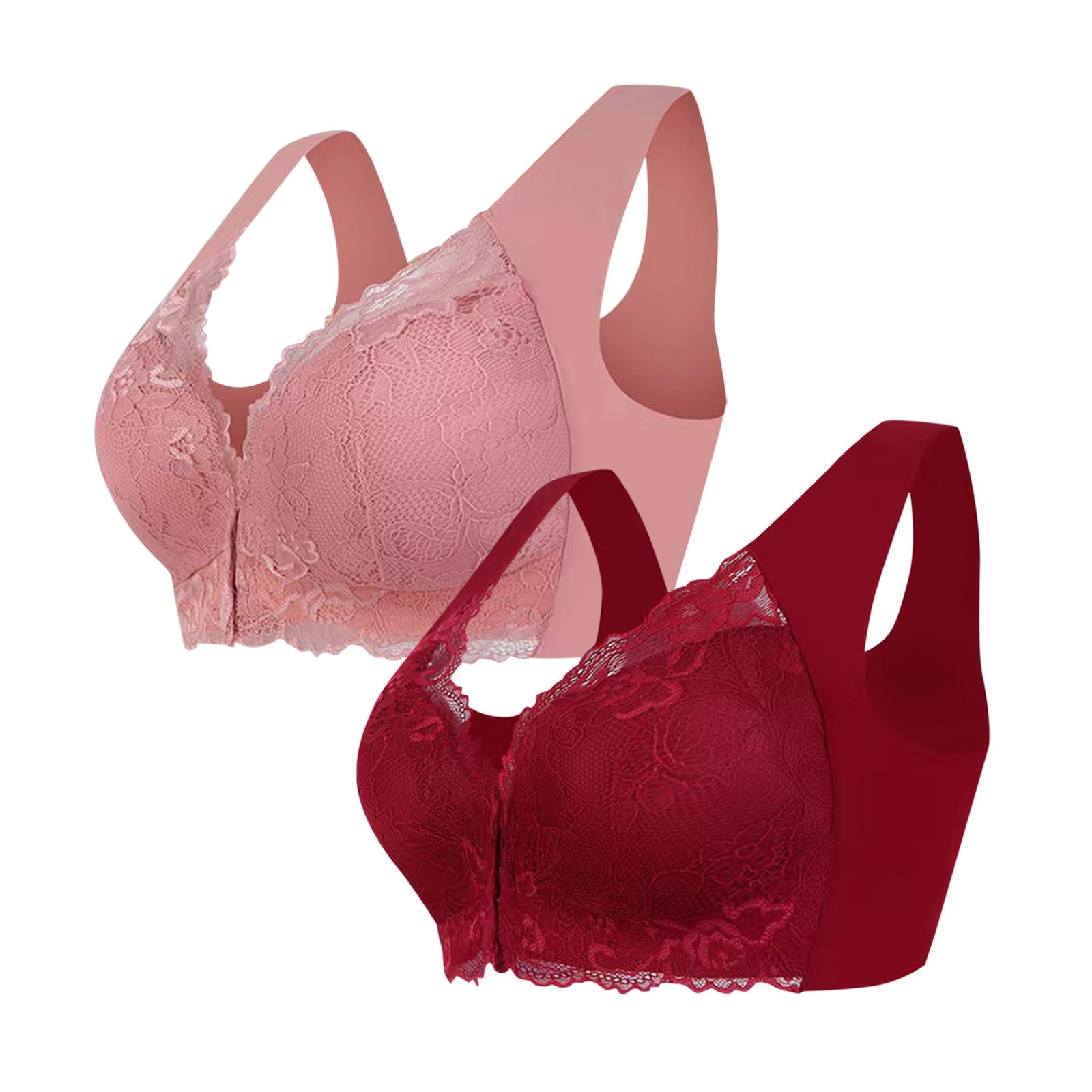 frariair Bras for Women 2 Pack Thin Laceless Ring Comfortable ...