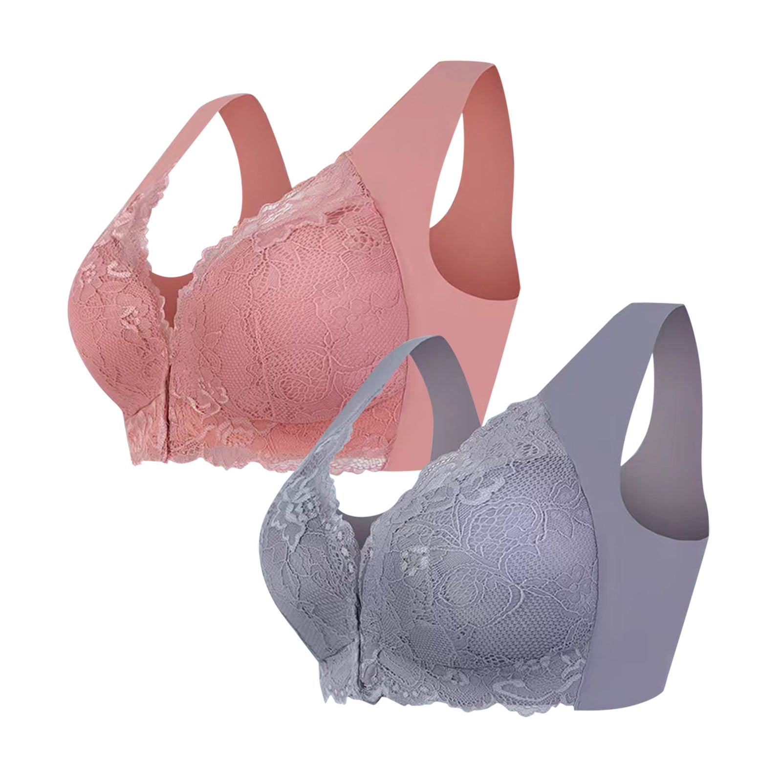 frariair Bras for Women 2 Pack Thin Laceless Ring Comfortable ...