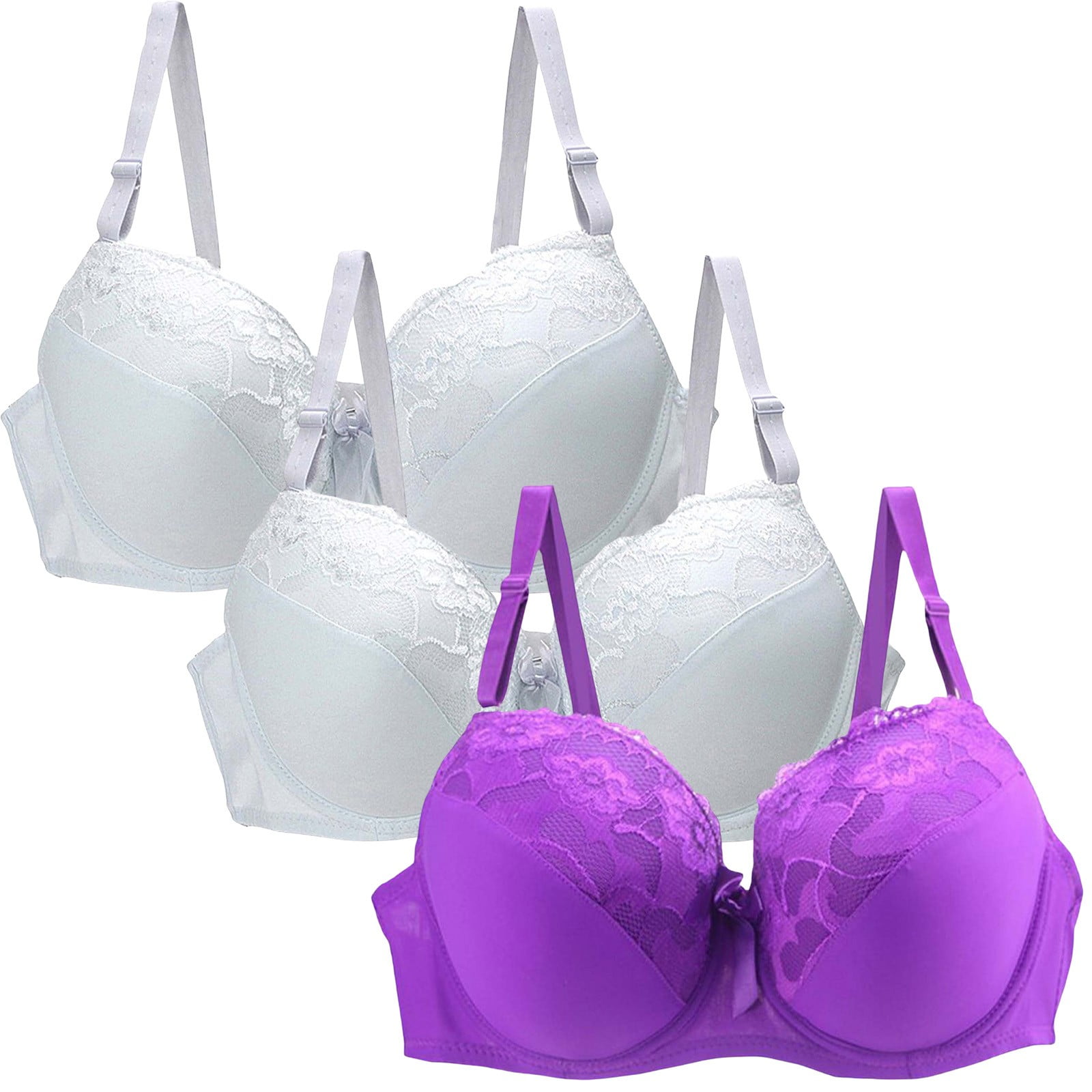 frariair Bras for Women 3 Pack Underwear BCDE Cup Bra Sexy Lace ...