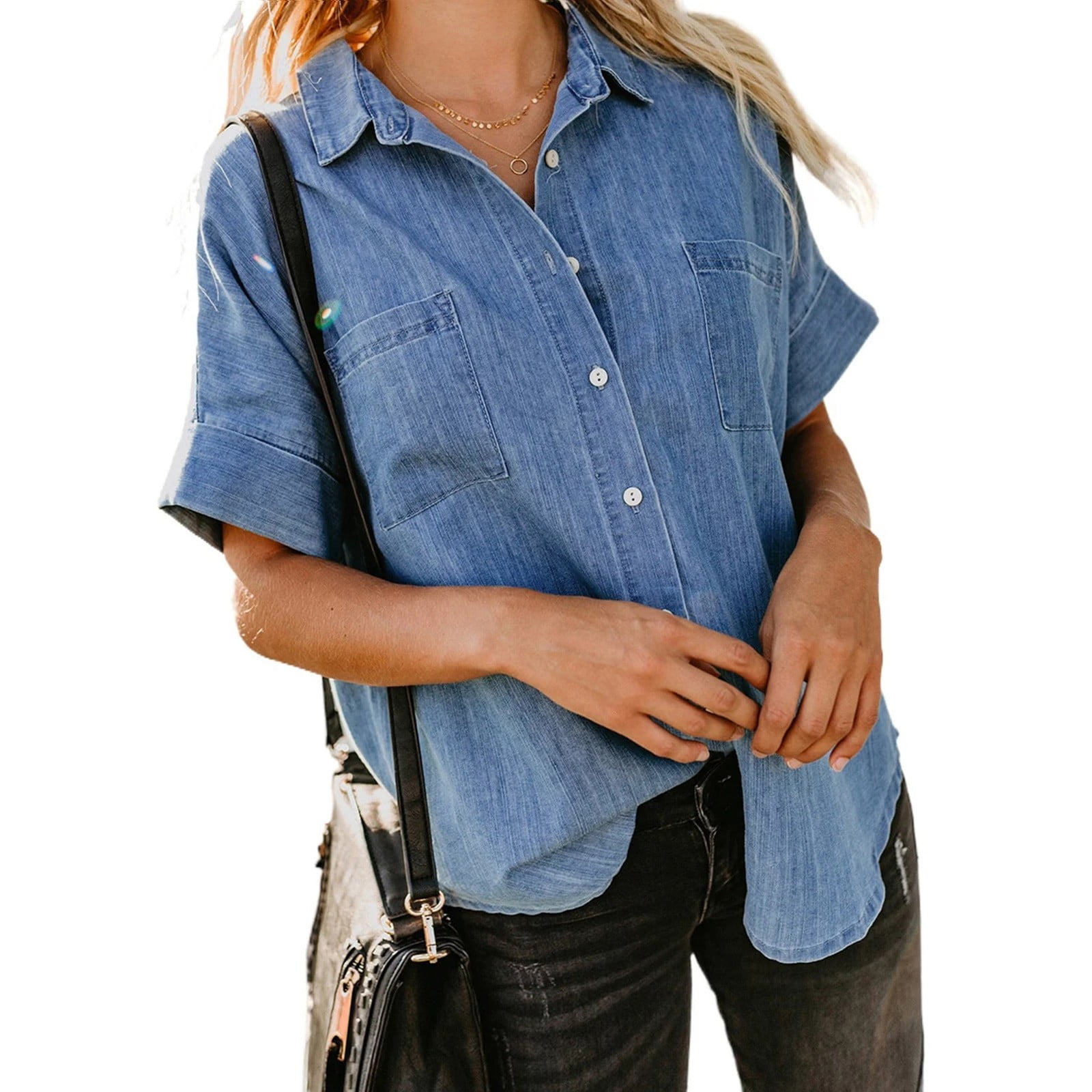 frariair Classic Cotton Denim Top Featuring Relaxed Fit Perfect For Street Photography Sessions ...