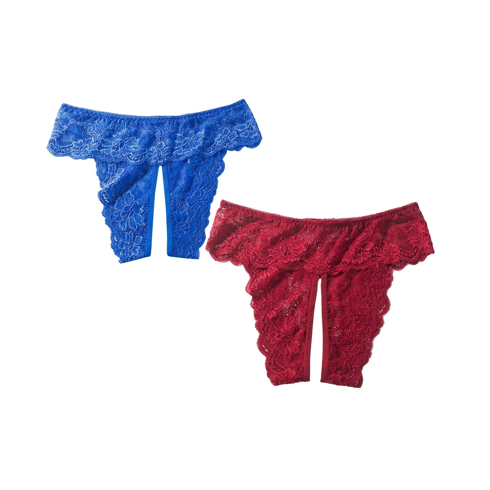 frariair Crotchless Underwear for Women Sexy Lace Thong Low Rise Cotton ...