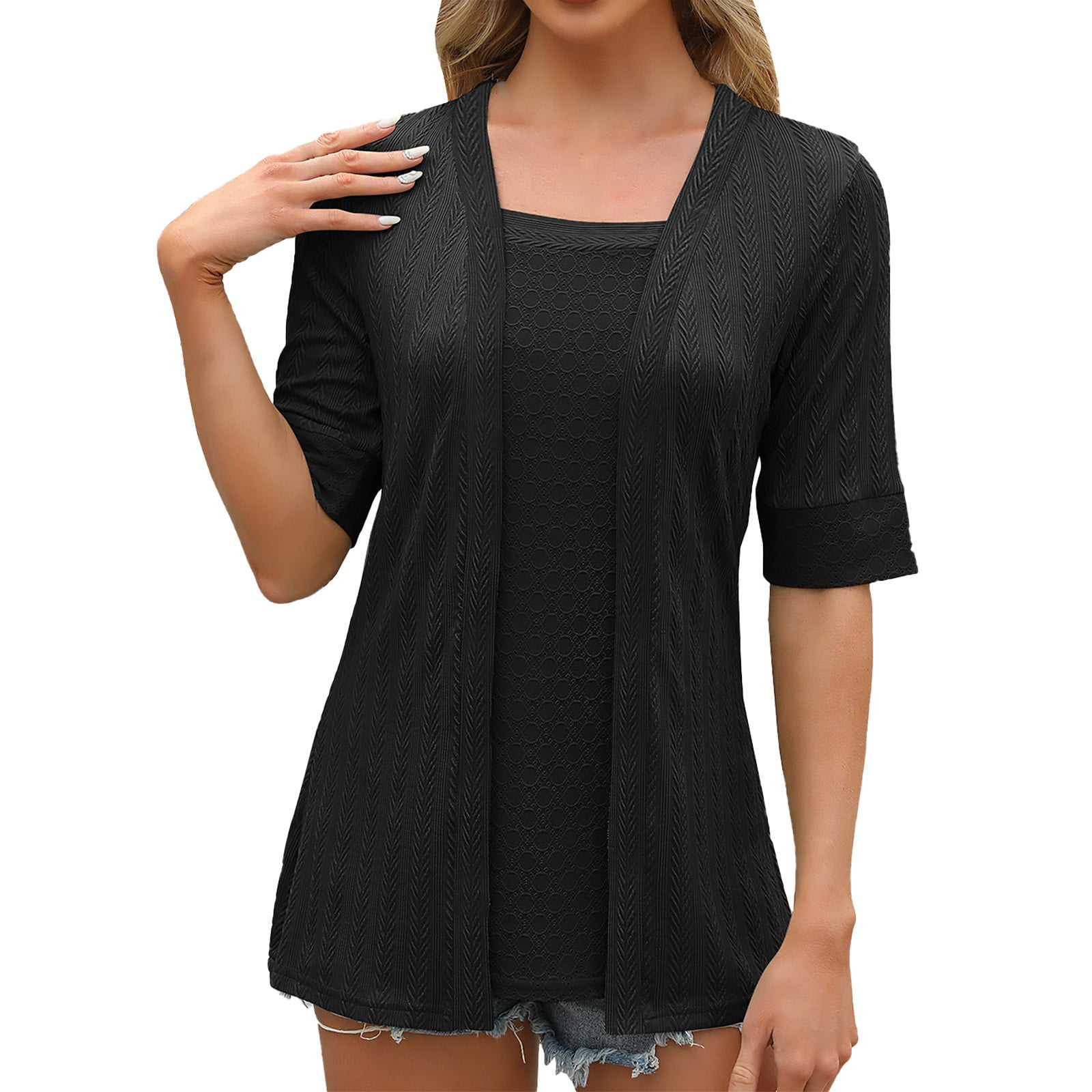 frariair Designer Inspired Blend Top Featuring Architectural Neckline ...