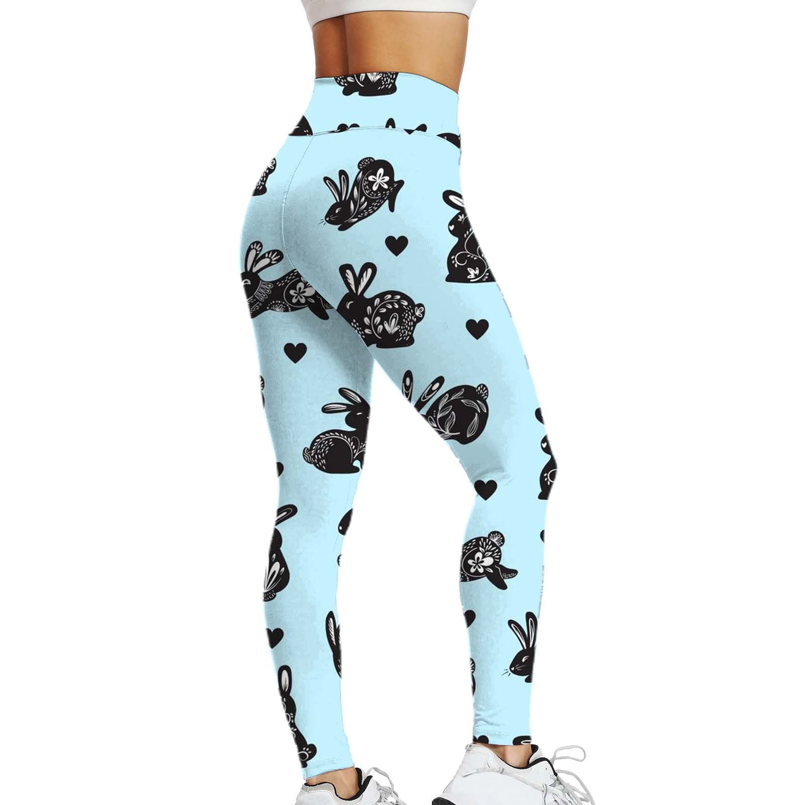 frariair Easter Leggings for Women Bunny Rabbits Eggs Floral Pattern ...