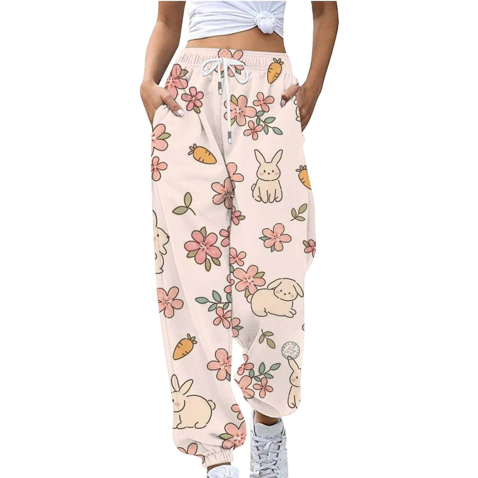 frariair Easter Pants for Women Drawstring Jogger Sweatpants Spring ...