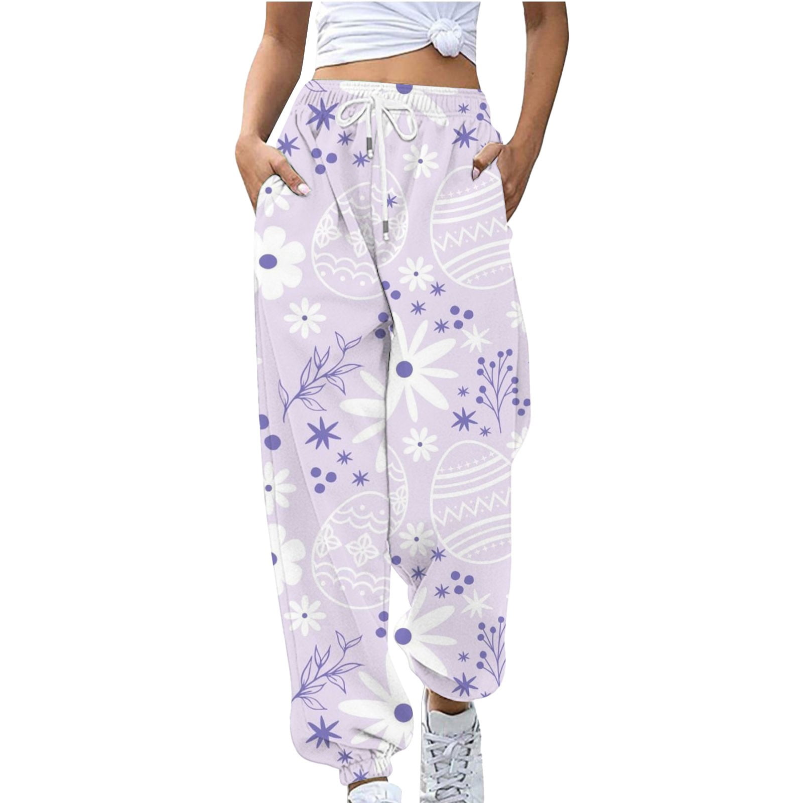 frariair Easter Pants for Women Drawstring Jogger Sweatpants Spring ...