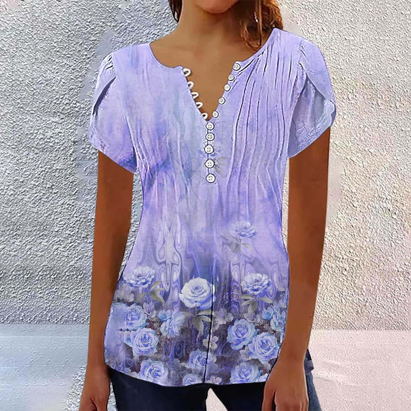 frariair Ladies Pleated Tunic Blouse With Puff Sleeves And Flowy ...