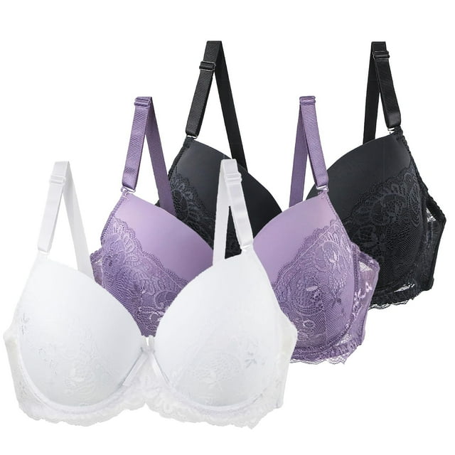 frariair Ladies Triple Pack Non Wired Seamless Bralettes Breathable ...