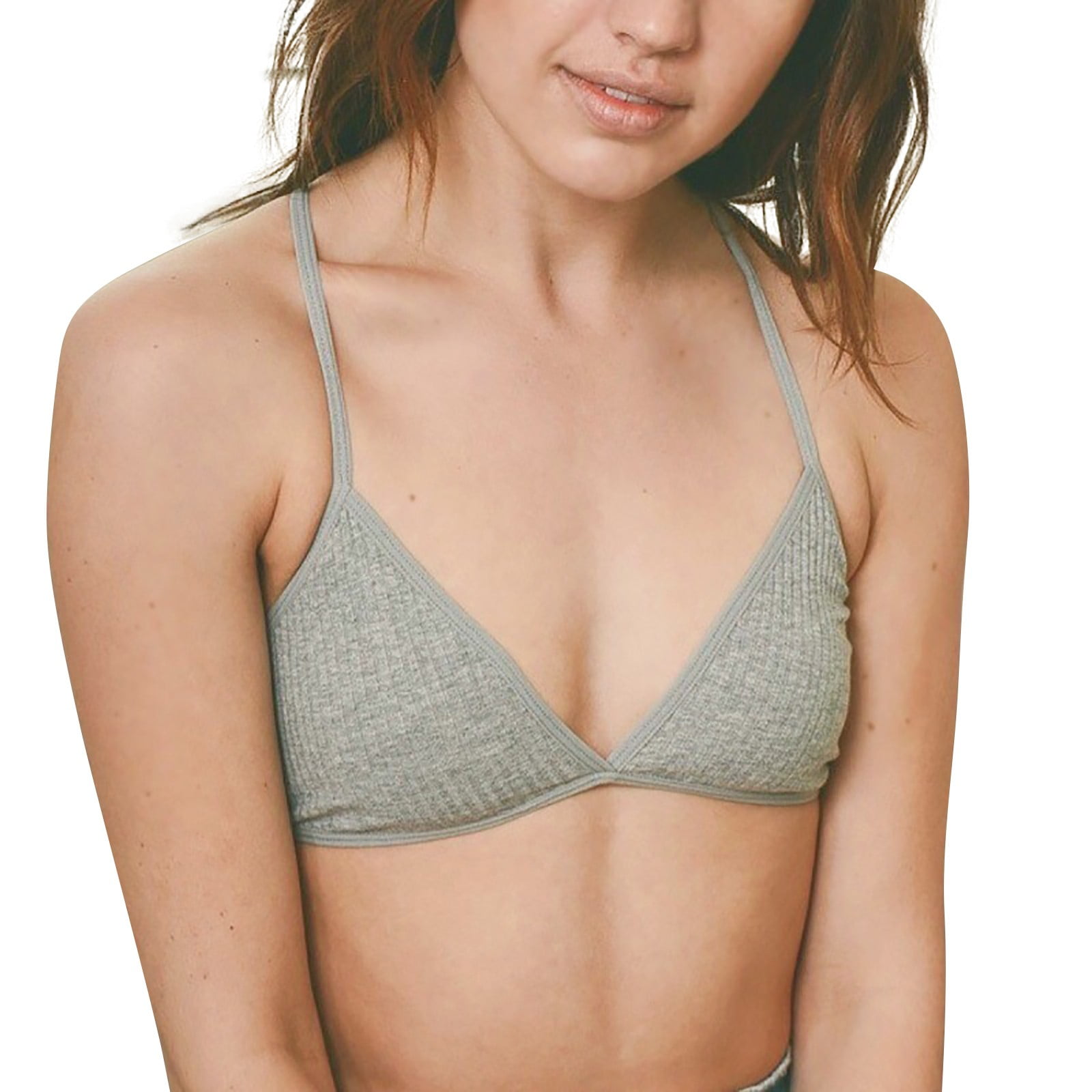 frariair Plus Size bras For women Thread Triangle Wireless Lightly Lined lette Top Criss Cross ...