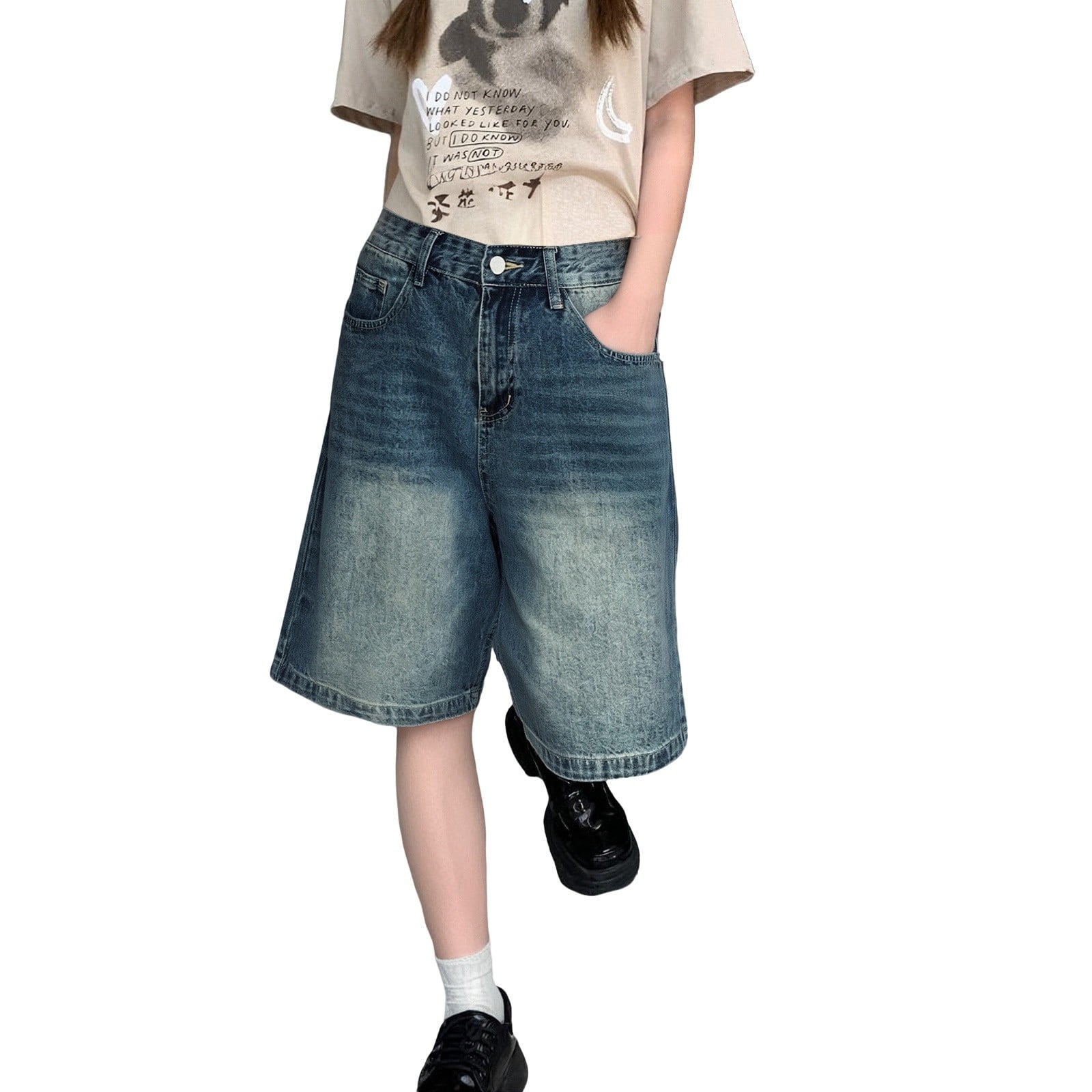 frariair Retro High Rise Denim Cutoffs For Women Comfort Stretch Fabric ...