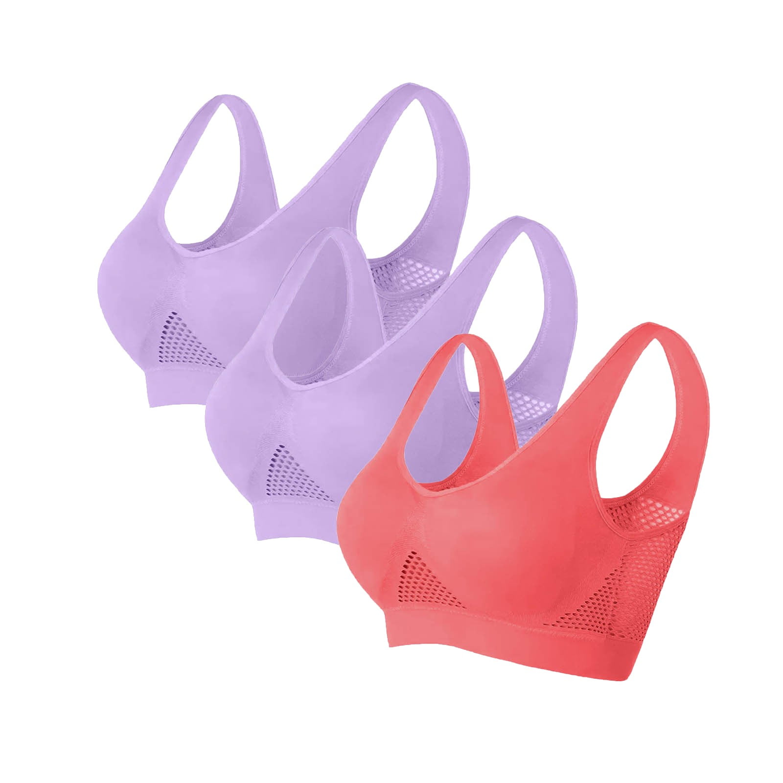 frariair Sports Bras for Women 3 Pack Fashionable Sport Bra Breathable ...