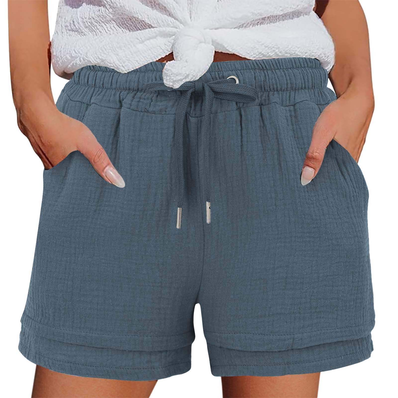 frariair Women's Non Iron Wrinkle Effect Paper Waist Shorts With ...