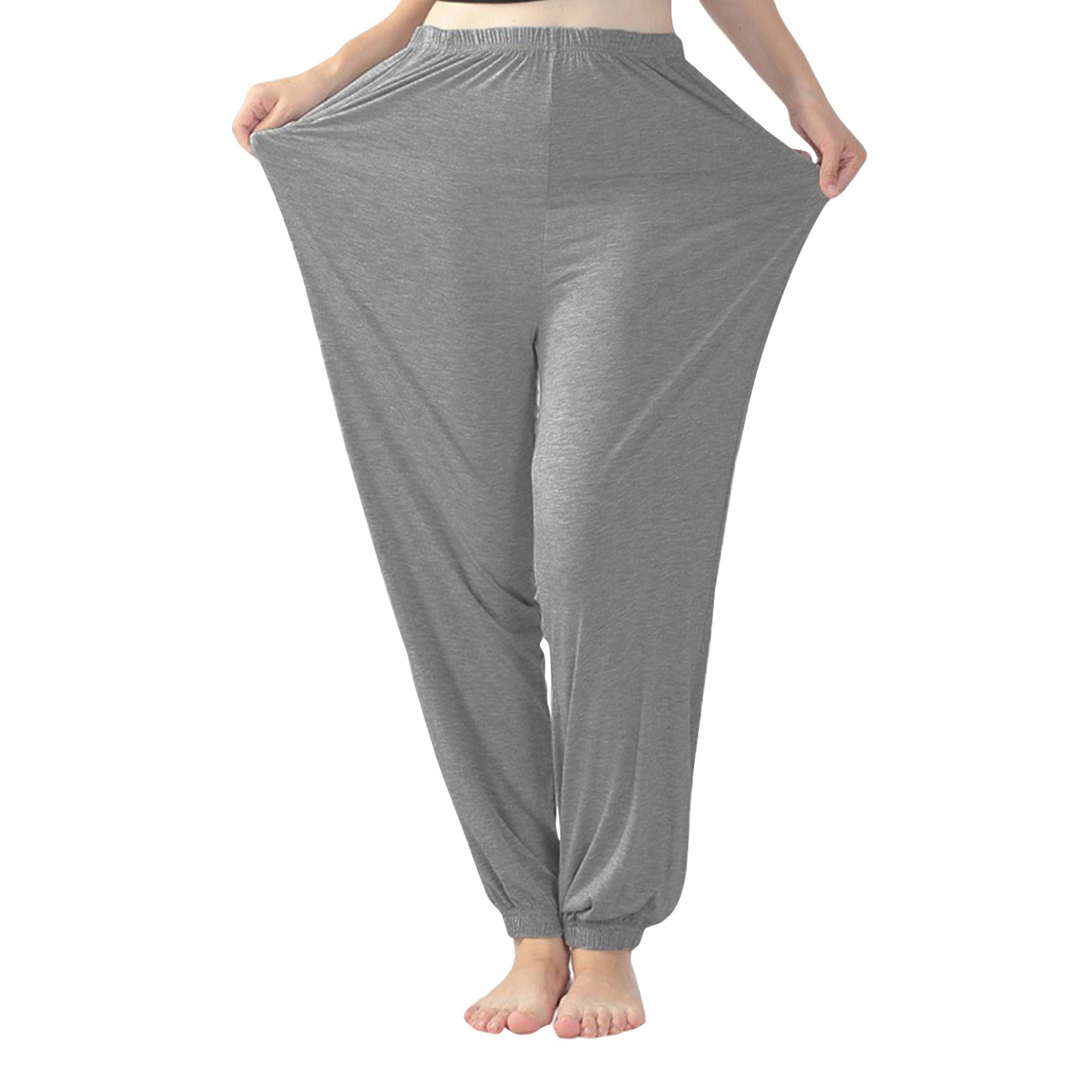 frariair Womens Pants Women Stretchy Plus Size Pants Solid Color ...
