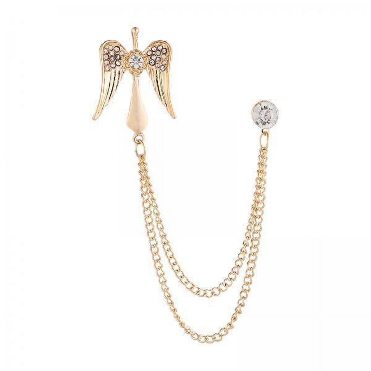 freneci 2xAngel Wing Brooch Hanging Chains Anniversary Wedding Brooch ...