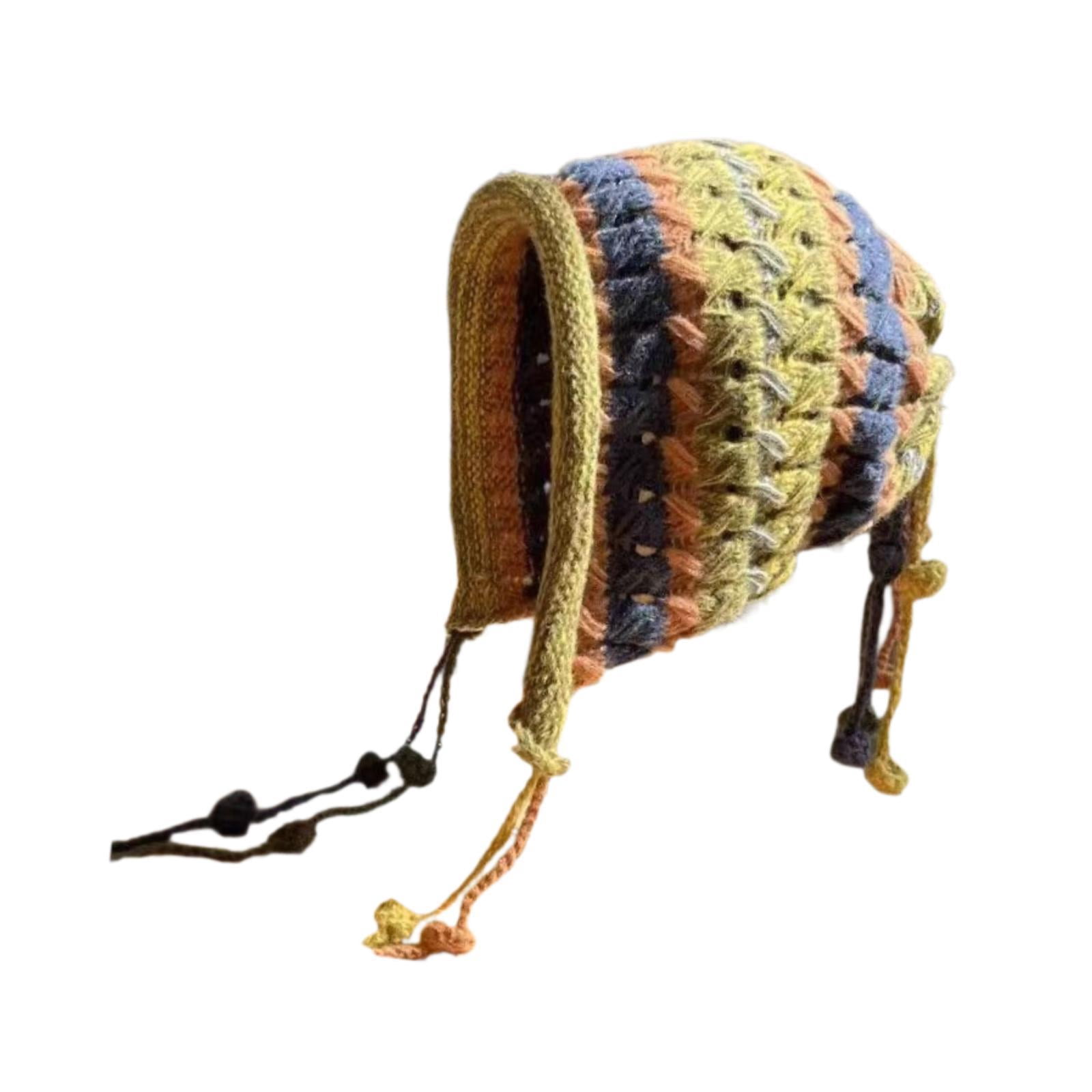 freneci Crochet Beanie Cap Creative Handmade Sherpa Hat for Traveling ...