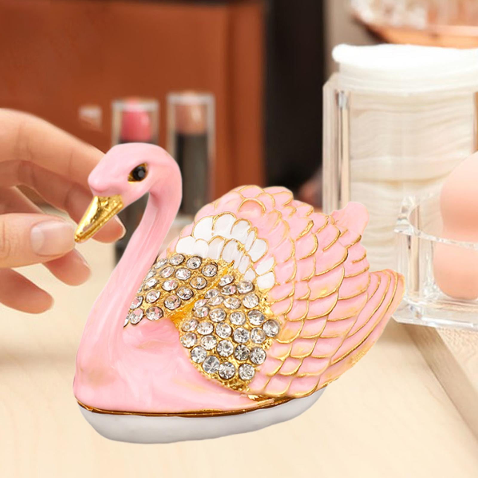 freneci Swan Jewelry Box Cute Animal Trinket Box for Desktop Living ...