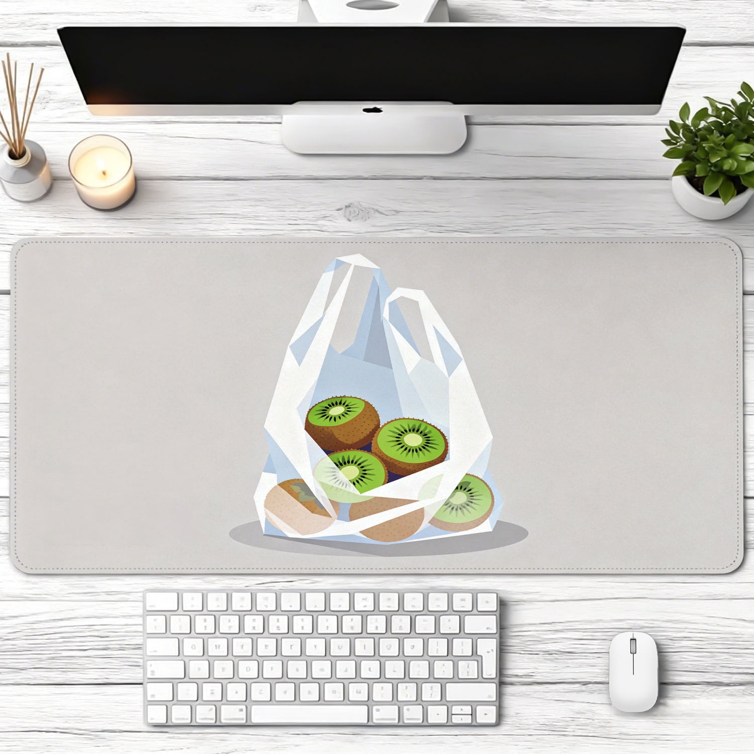 fresh tropical kiwi fruit in plastic bag Mouse Pad，Non Slip Rubber Pad ...