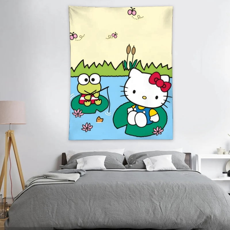 frog Keroppi Tapestry Gift Wall Hanging Backdrop for Room Bedroom Girls ...