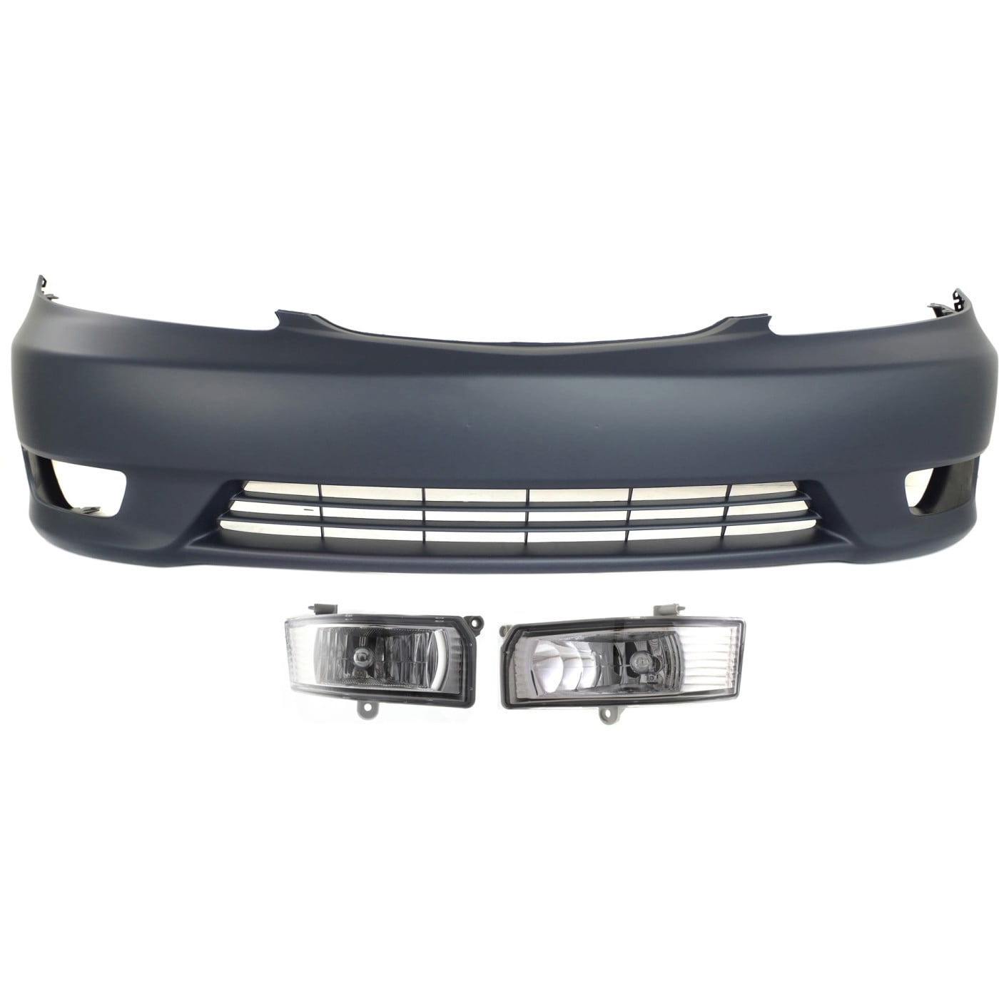 front Bumper Cover with Fog Light Cut-out | 3-Piece Kit | Primed Finish ...