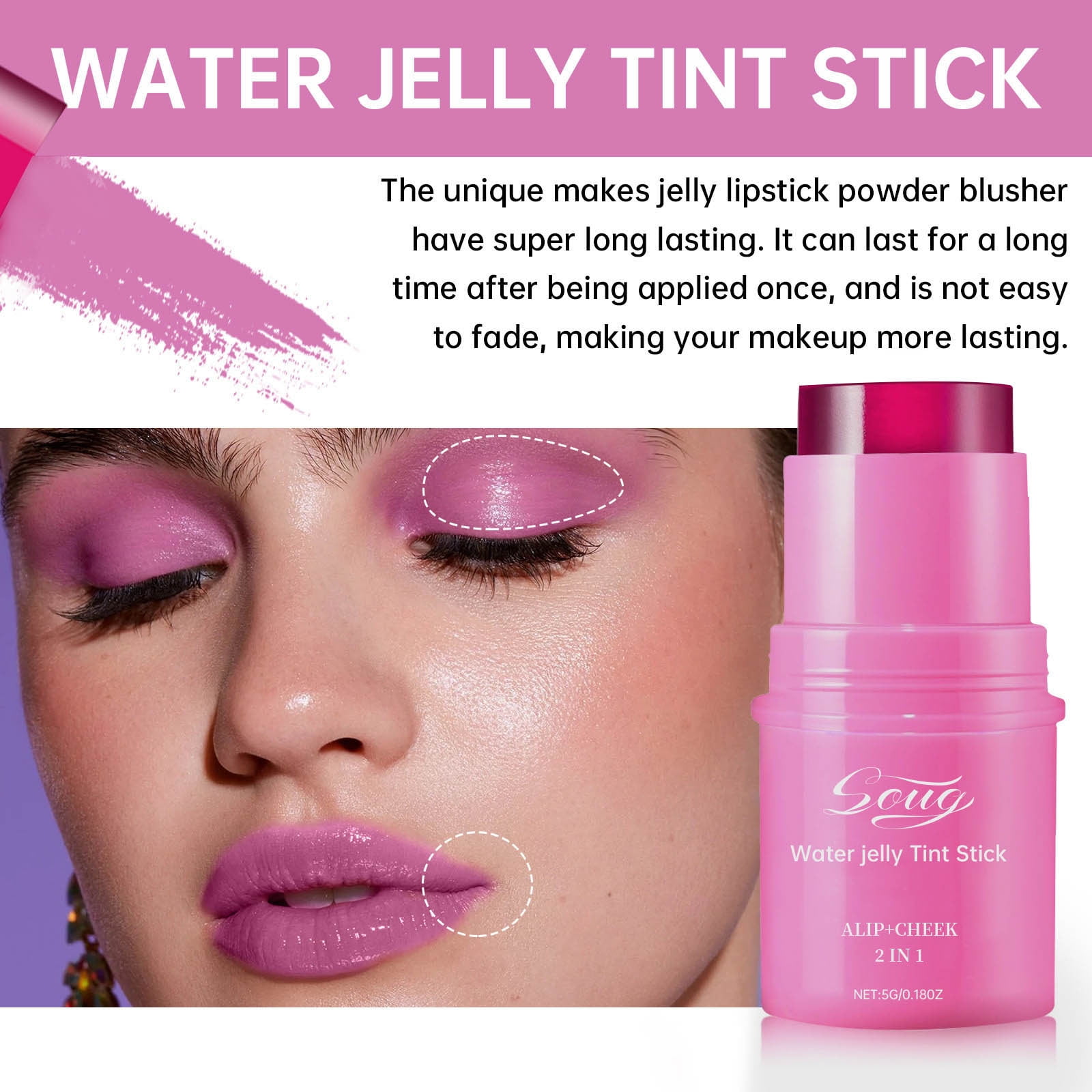 fruit Jelly Tint/Blush, Cheek and Lip Gloss Makeup, natural Cream Blush ...