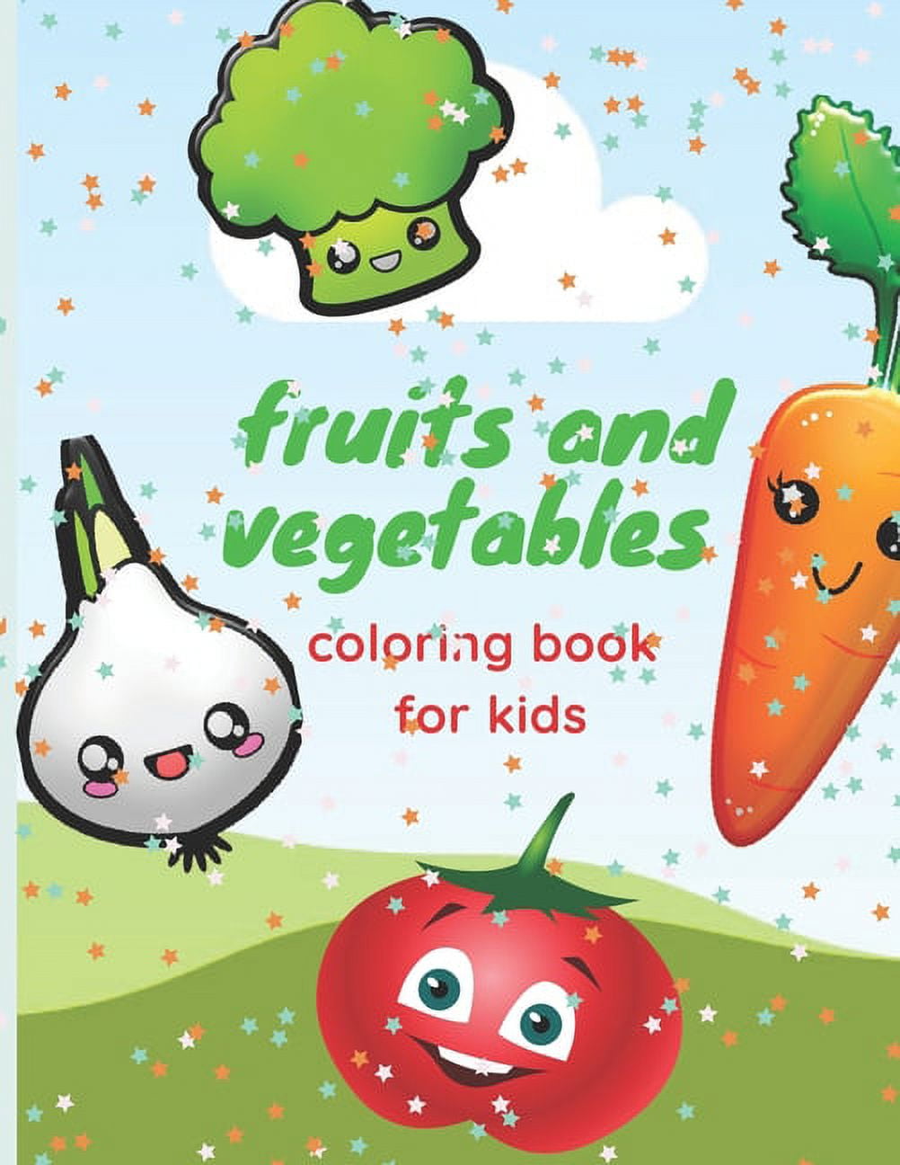 fruits and vegetables coloring book for kids: coloring book for girls ...