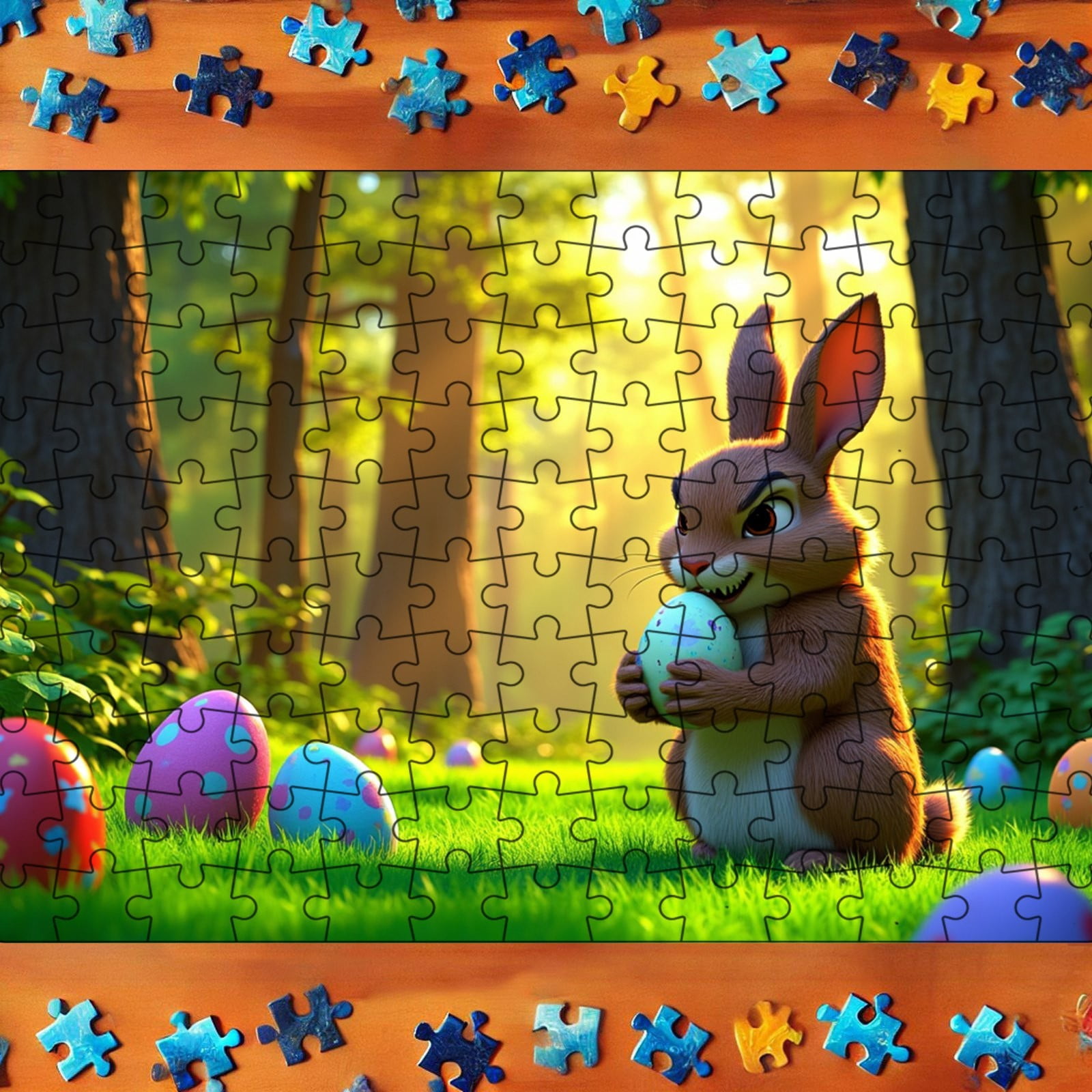 fsxdhpcsgfc 130 Piece Easter Puzzle Set Easter Bunny Puzzle Educational ...
