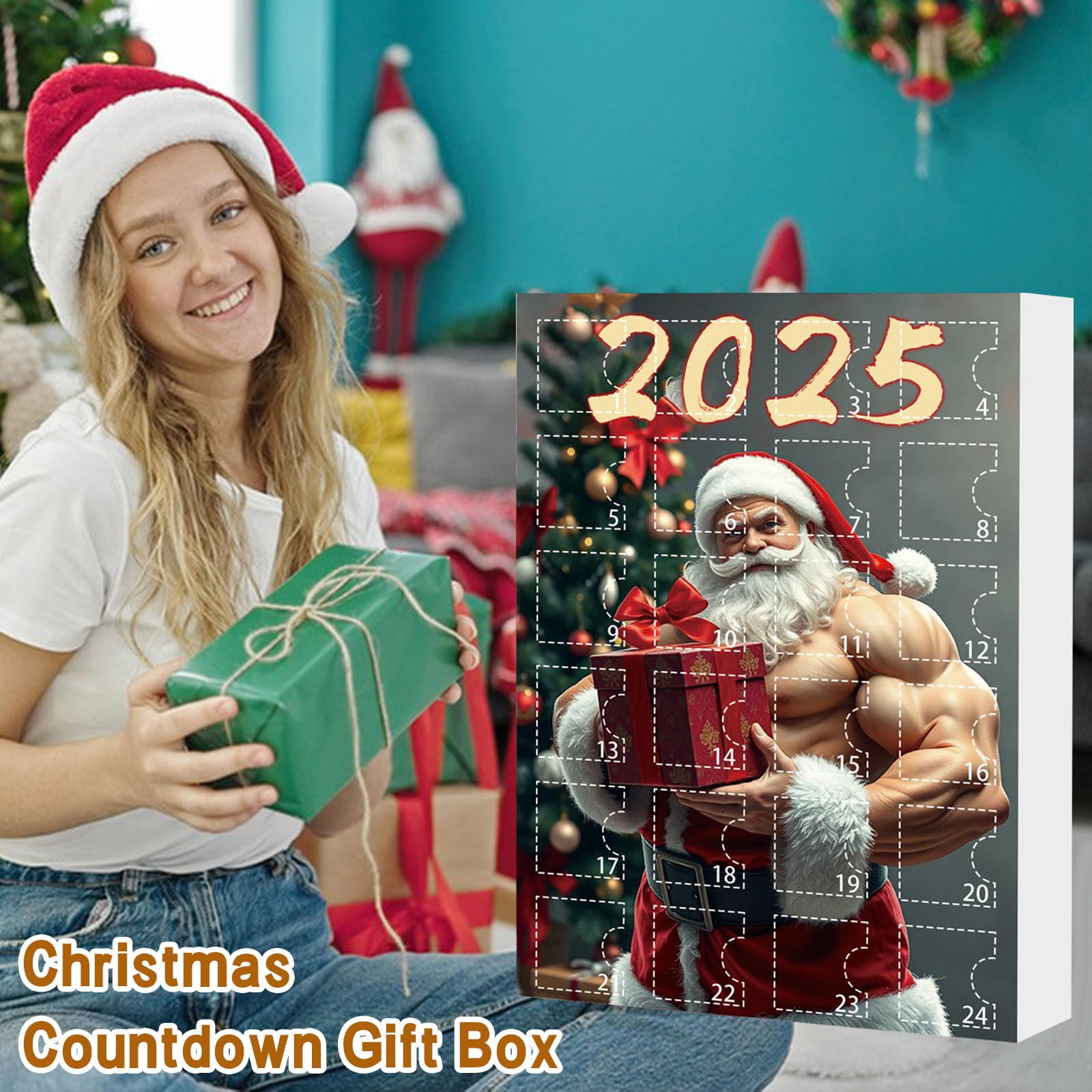 fsxdhpcsgfc Countdown Sets For Holiday Muscular Christmas Santa Design ...