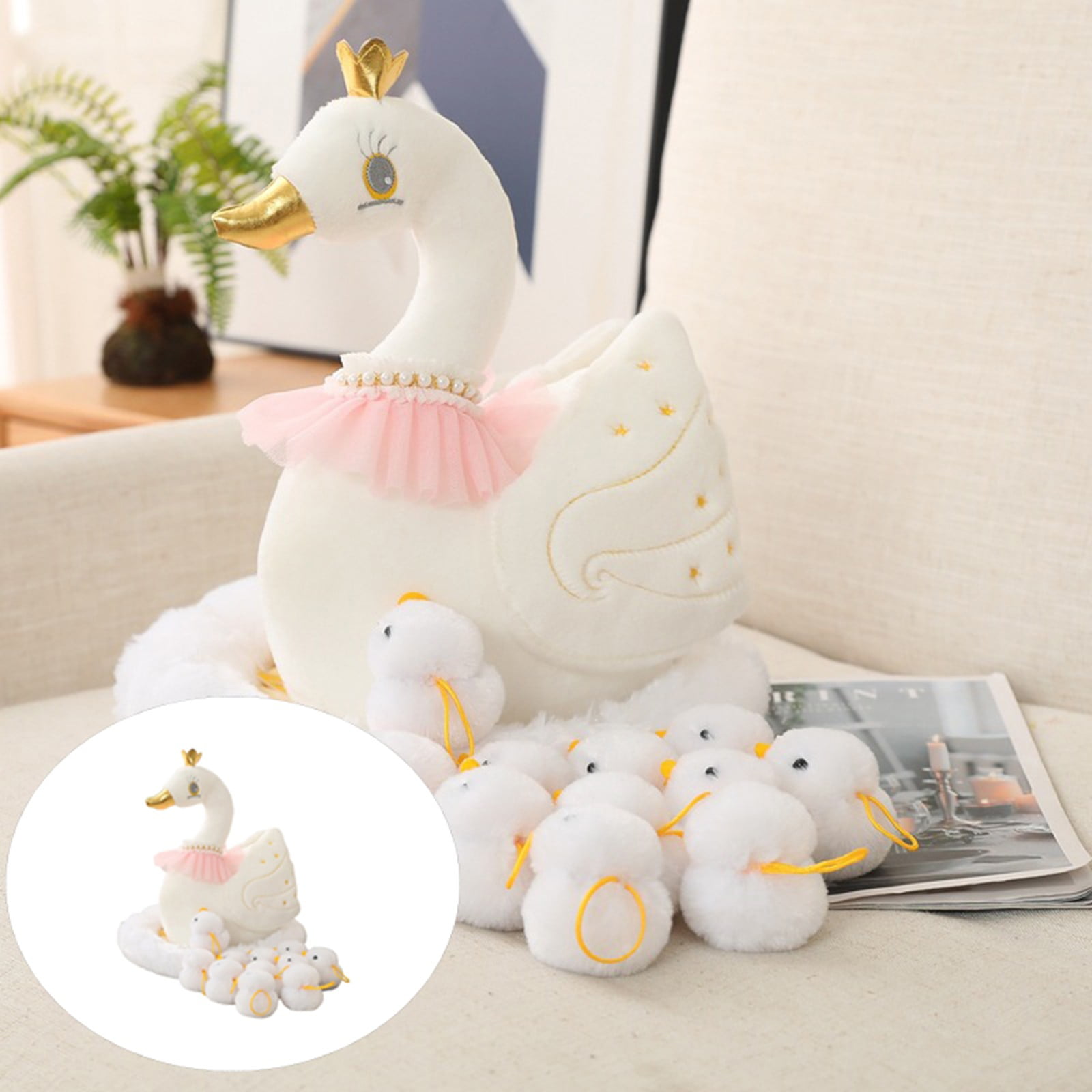 fsxdhpcsgfc Cute Little White Goose Toy White Goose And Cockpit Easter ...