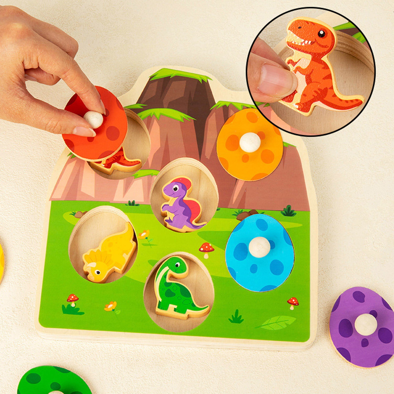 fsxdhpcsgfc Easter Stuffers Easter Themed Wooden Peg Puzzle For ...