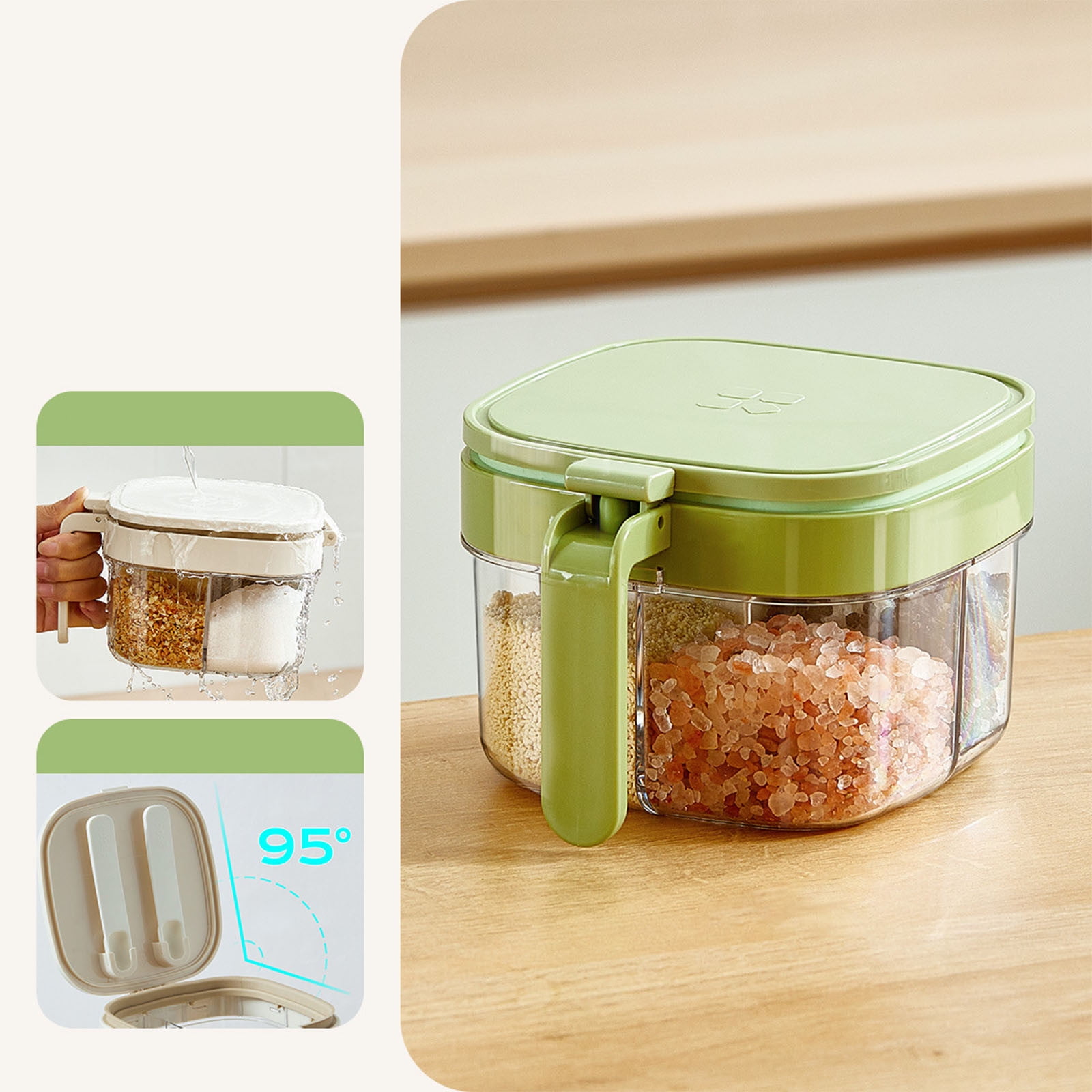 fsxdhpcsgfc Kitchen Storage Containers Grid Seasoning Organizer Jars ...