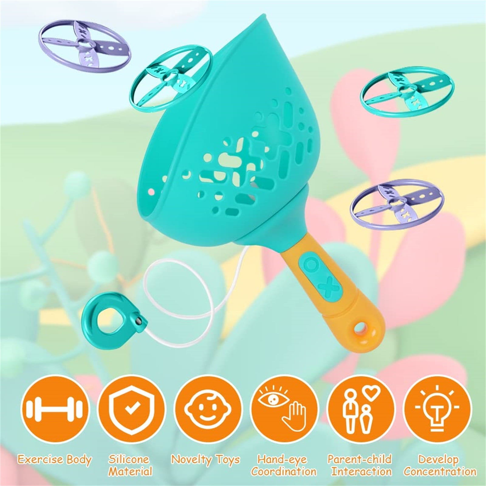 fsxdhpcsgfc Propeller Game With 8 Propellers Flying Toy Device Pull ...