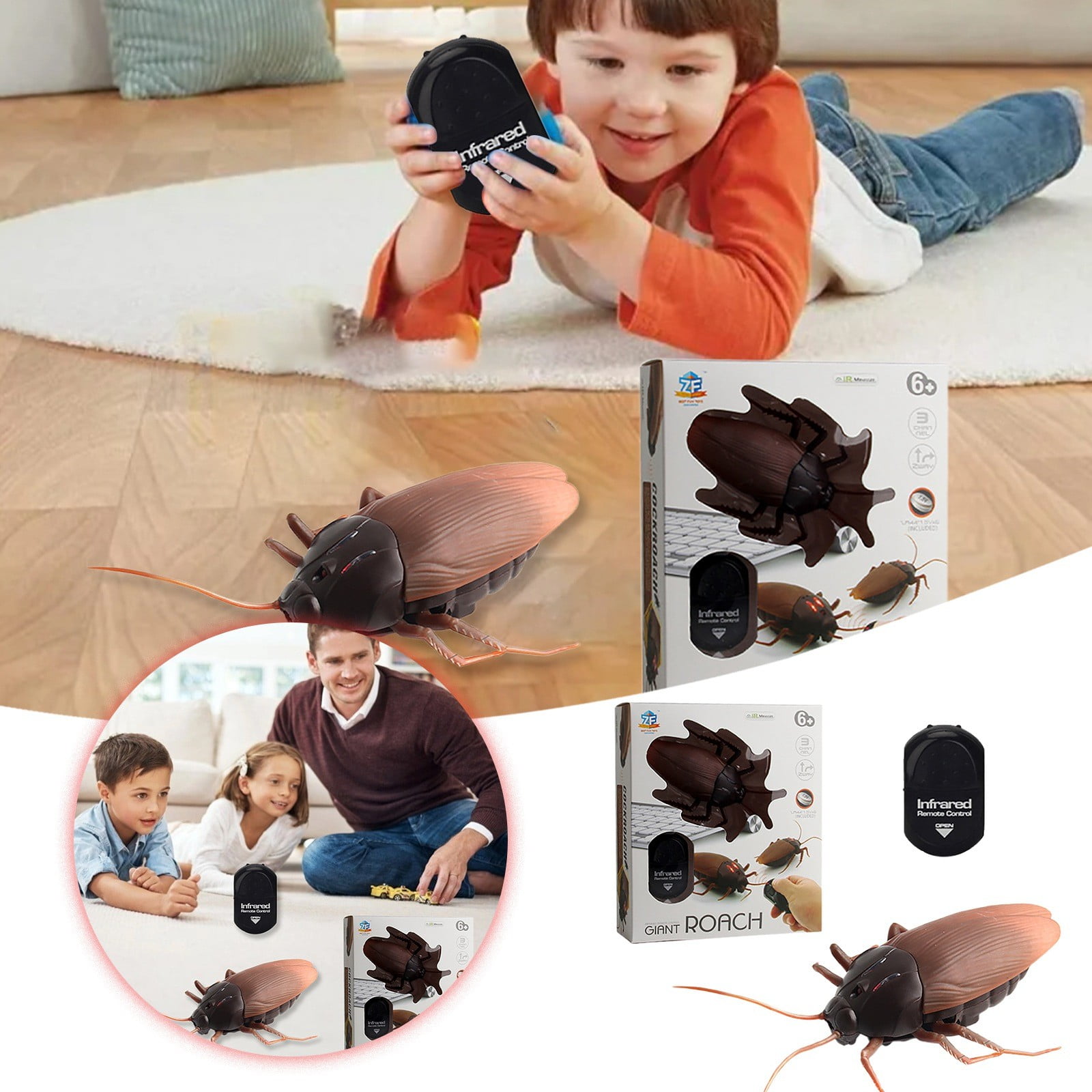 fsxdhpcsgfc Realistic Remote Control Cockroach Prank Toy Scary ...