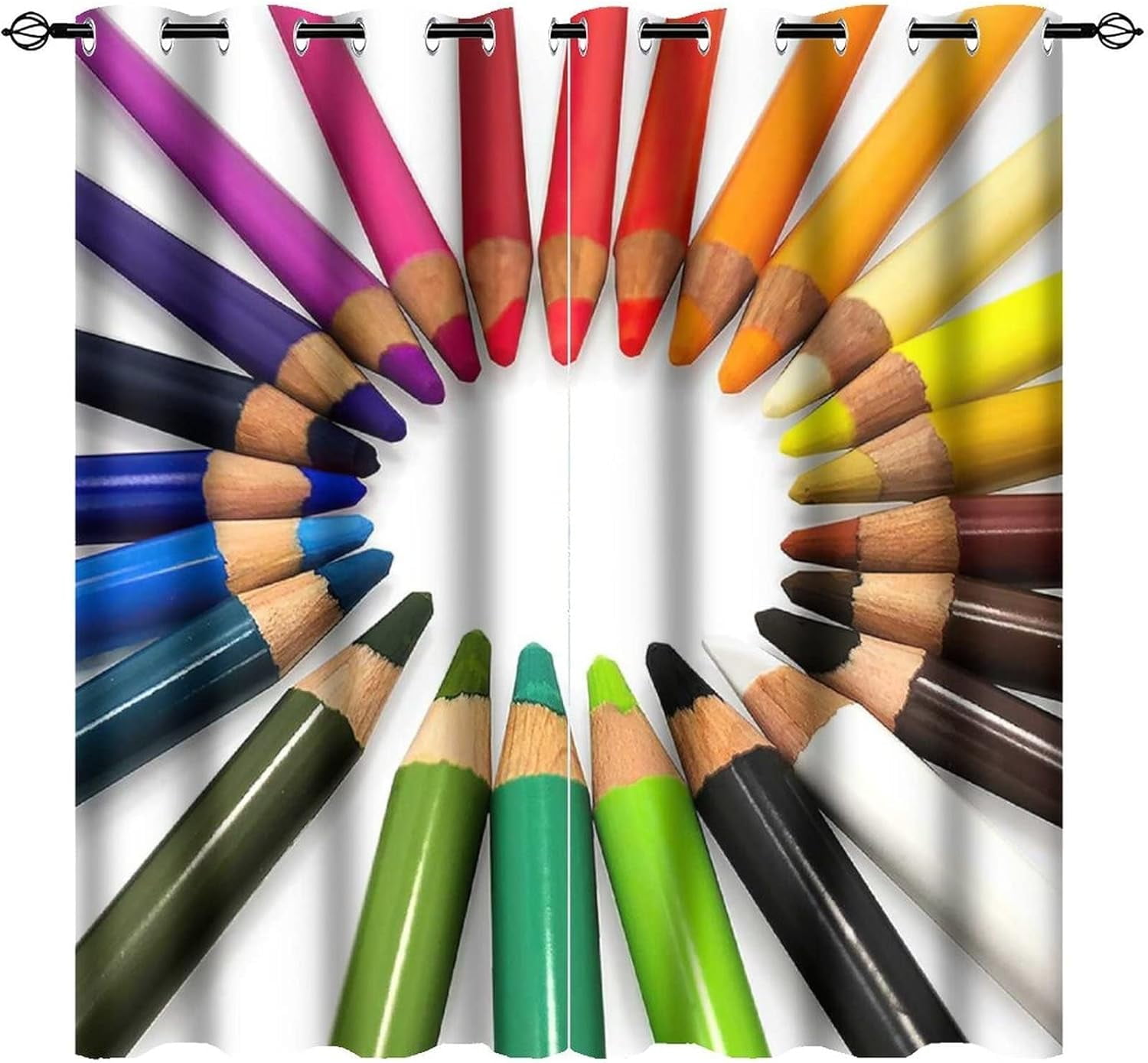 ful Crayon Patterned Art Blackout Pattern,3D 2 Panels,Thermal Insulated ...