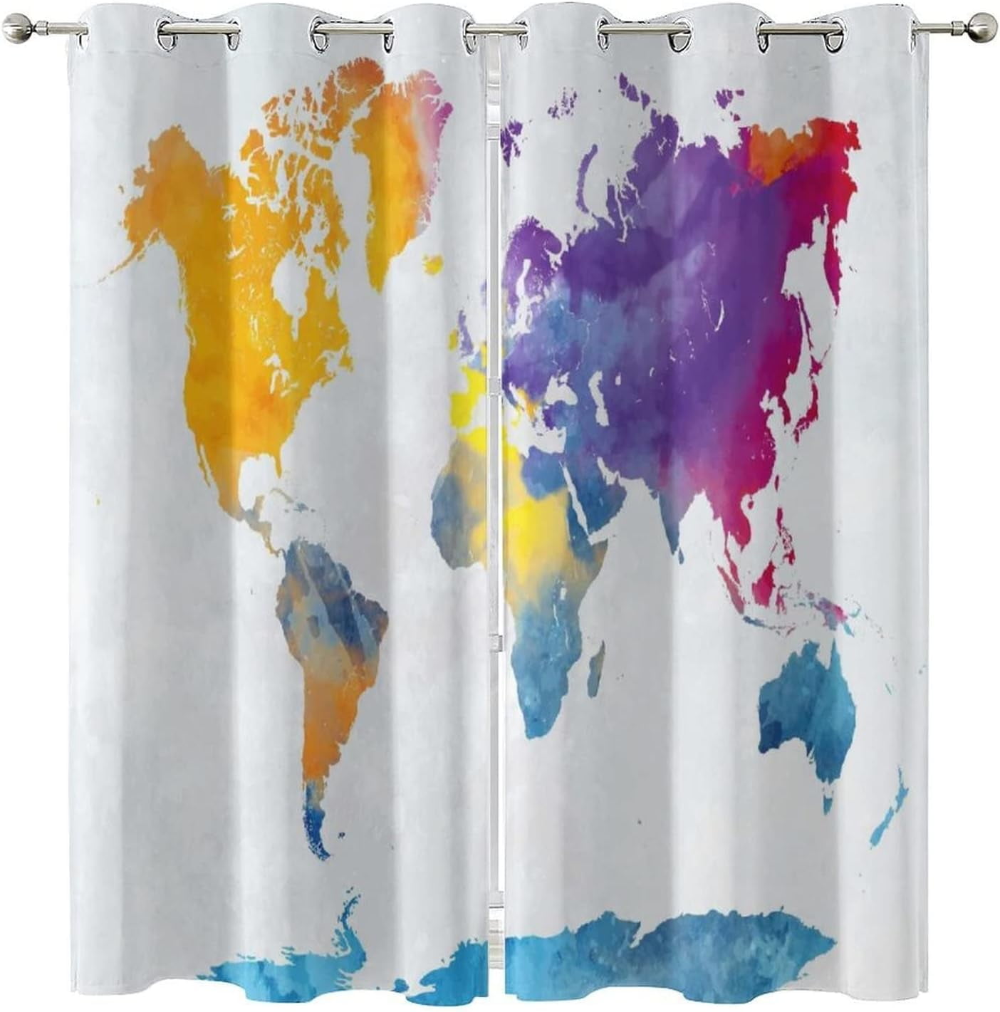 ful World Map Blackout Pattern,Vintage World Map 3D 2 Panels,Top ...