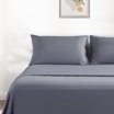 Seasonwood Queen Size Silky Soft Microfiber Satin Grey Luxury 4-Piece ...