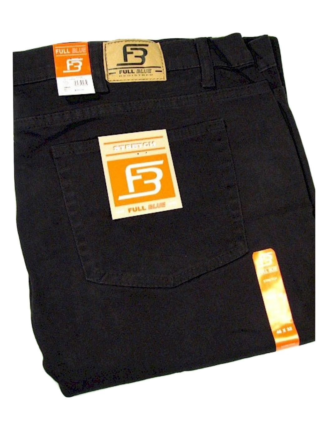 full blue big mens traditional fit stretch jean (black, 50w x 32l ...