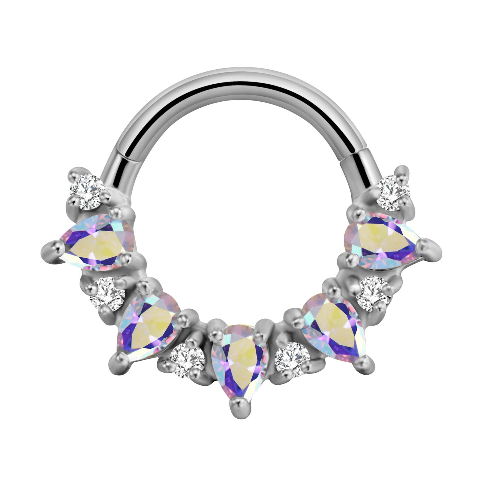 full-body 316 stainless steel colored zircon girl nose ring human body ...