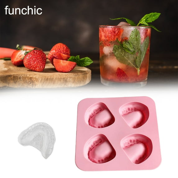 funchic Ice Cube Tray,Teeth Shaped,Silicone Ice Cube Mold for ...