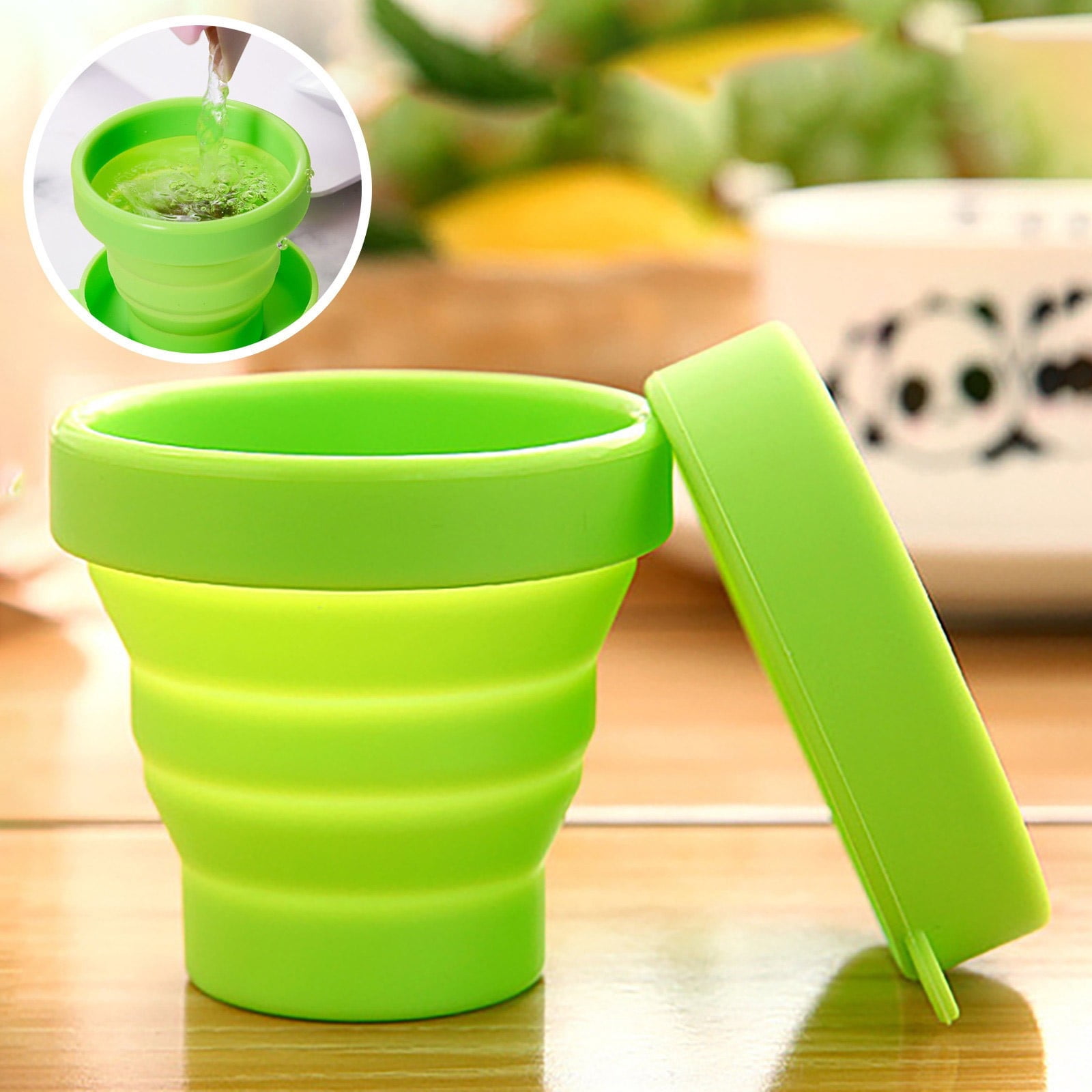 functional water bottle outdoor sports portable silicone folding cup ...