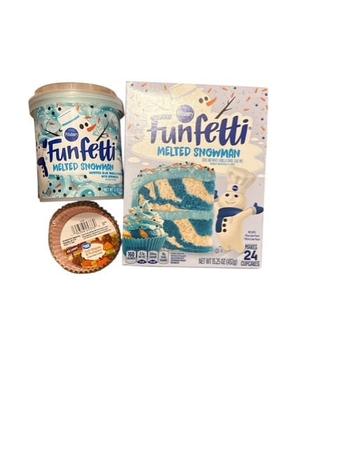 funfetti melted snowman bundle: cake mix/cupcake mix, frosting, cupcake ...