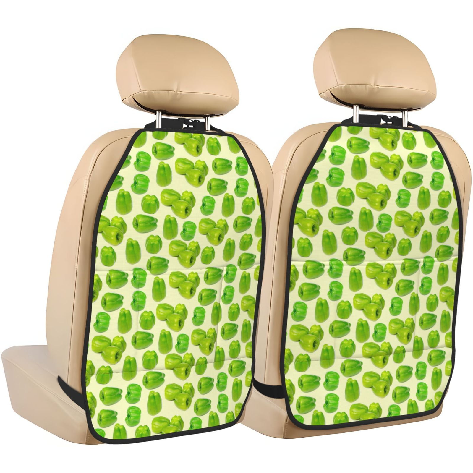 funny Bell Pepper Backseat Car Organizer, 2 Pack Kick Mats Back Seat ...