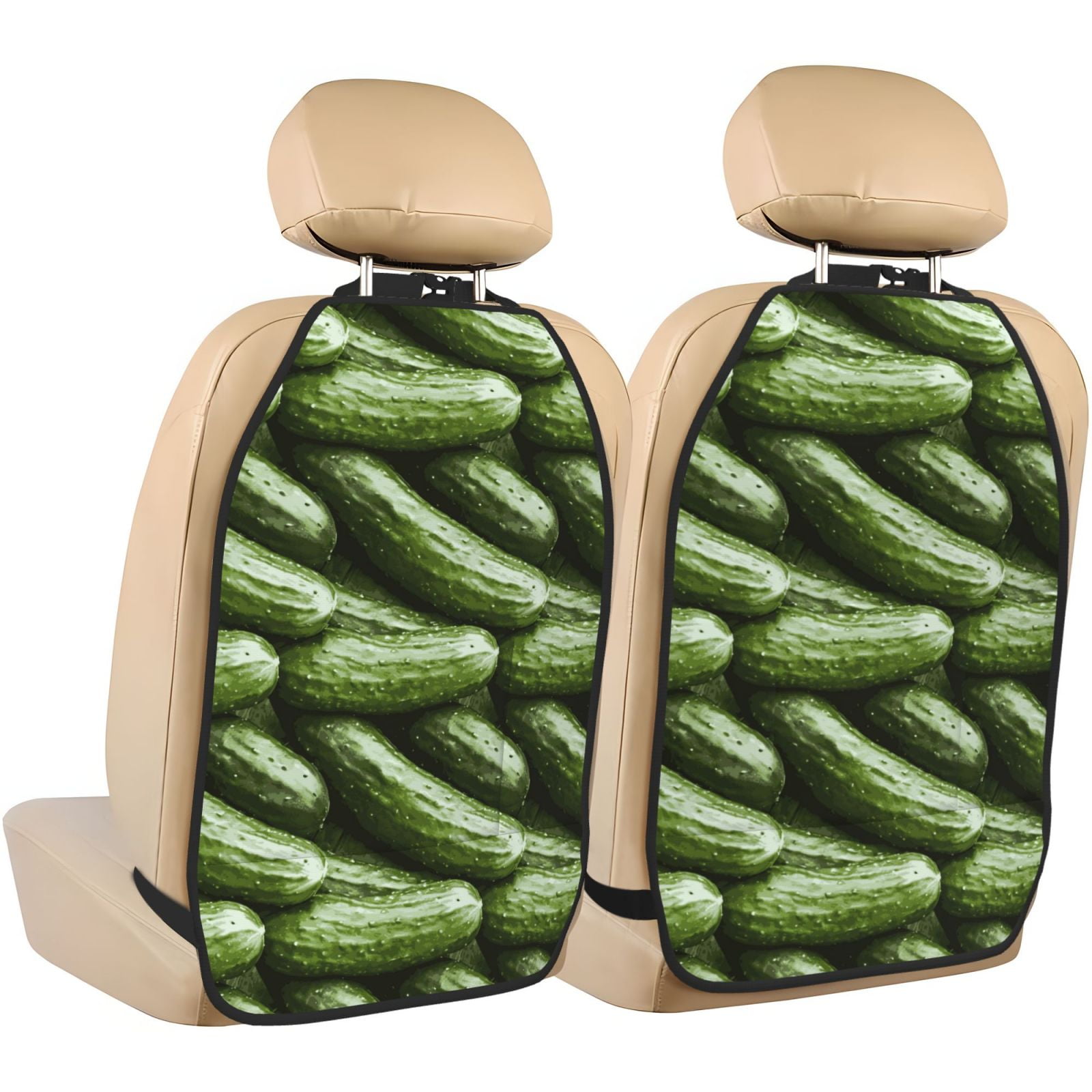 funny Cucumber Backseat Car Organizer, 2 Pack Kick Mats Back Seat ...