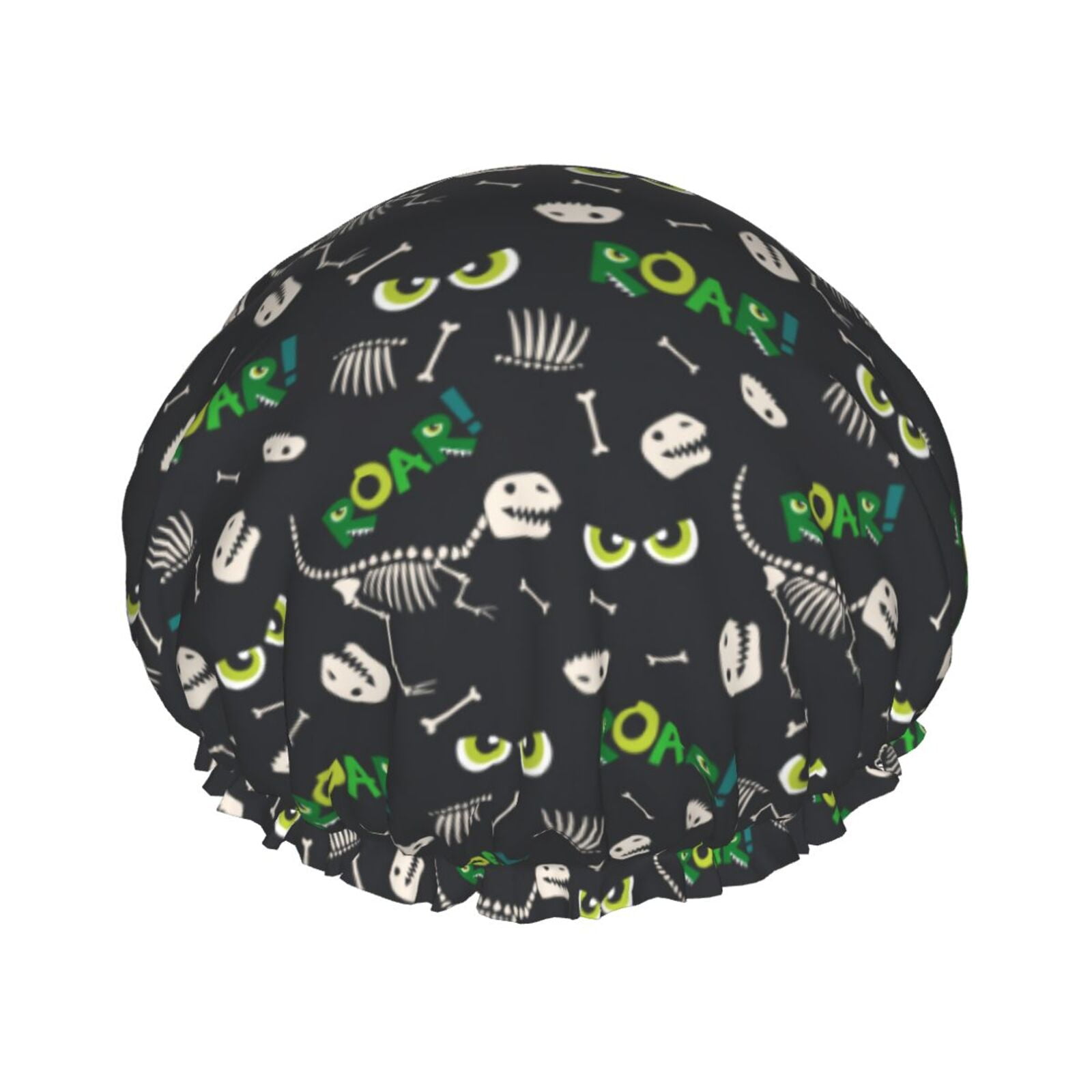 funny Dinosaur eyes Shower Cap for Women, Double Waterproof Layers ...
