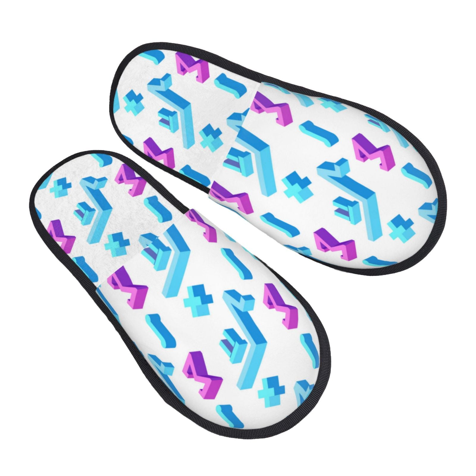 funny Math Symbol Print Slippers for Women, House Slippers for Women ...