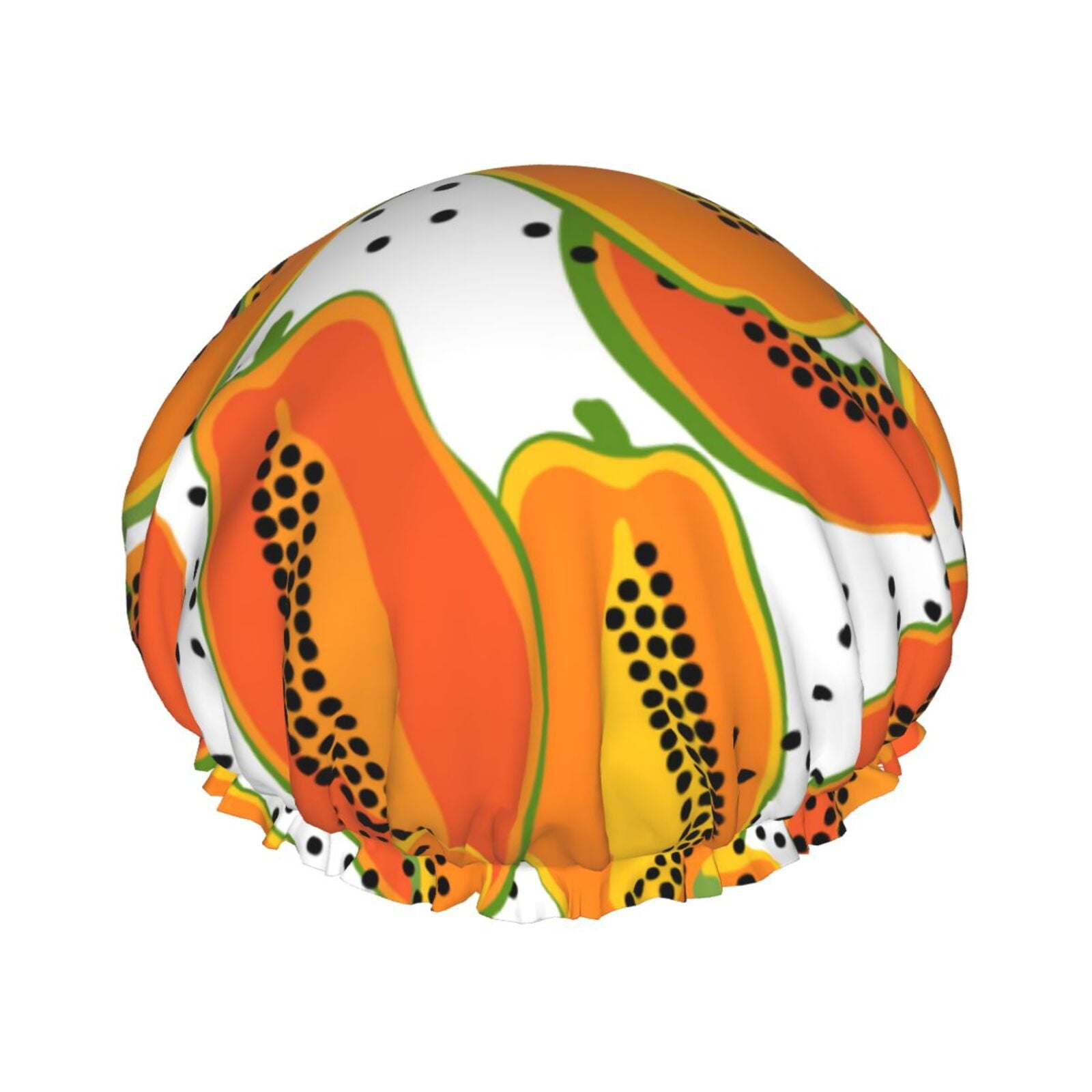 funny Papaya Shower Cap for Women, Double Waterproof Layers Shower Caps ...